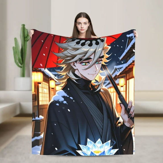 Demon Slayer Upper Rank Two Doma Douma Anime Blanket - Soft Flannel ...