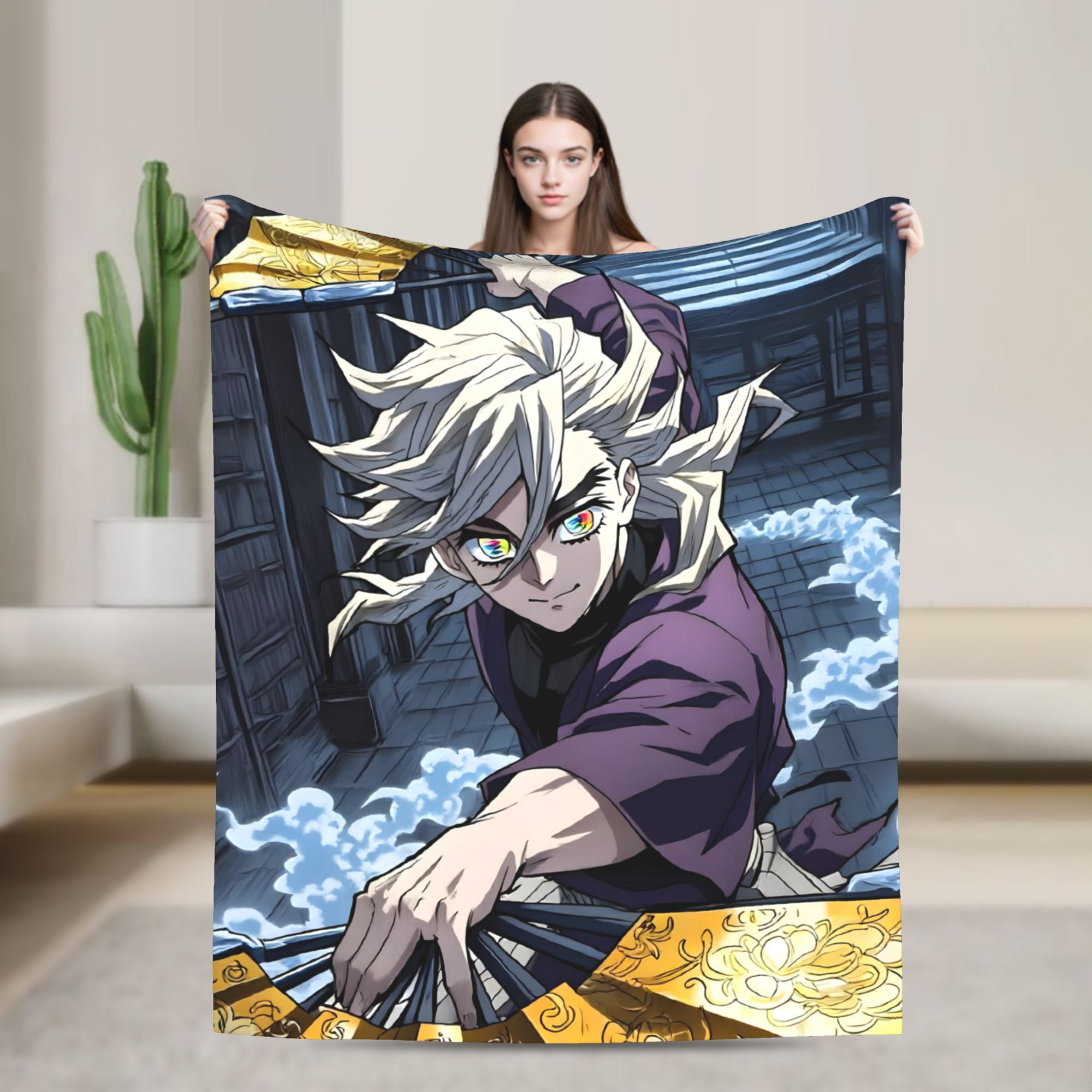 Demon Slayer Upper Rank Two Doma Douma Anime Blanket - Soft Flannel ...