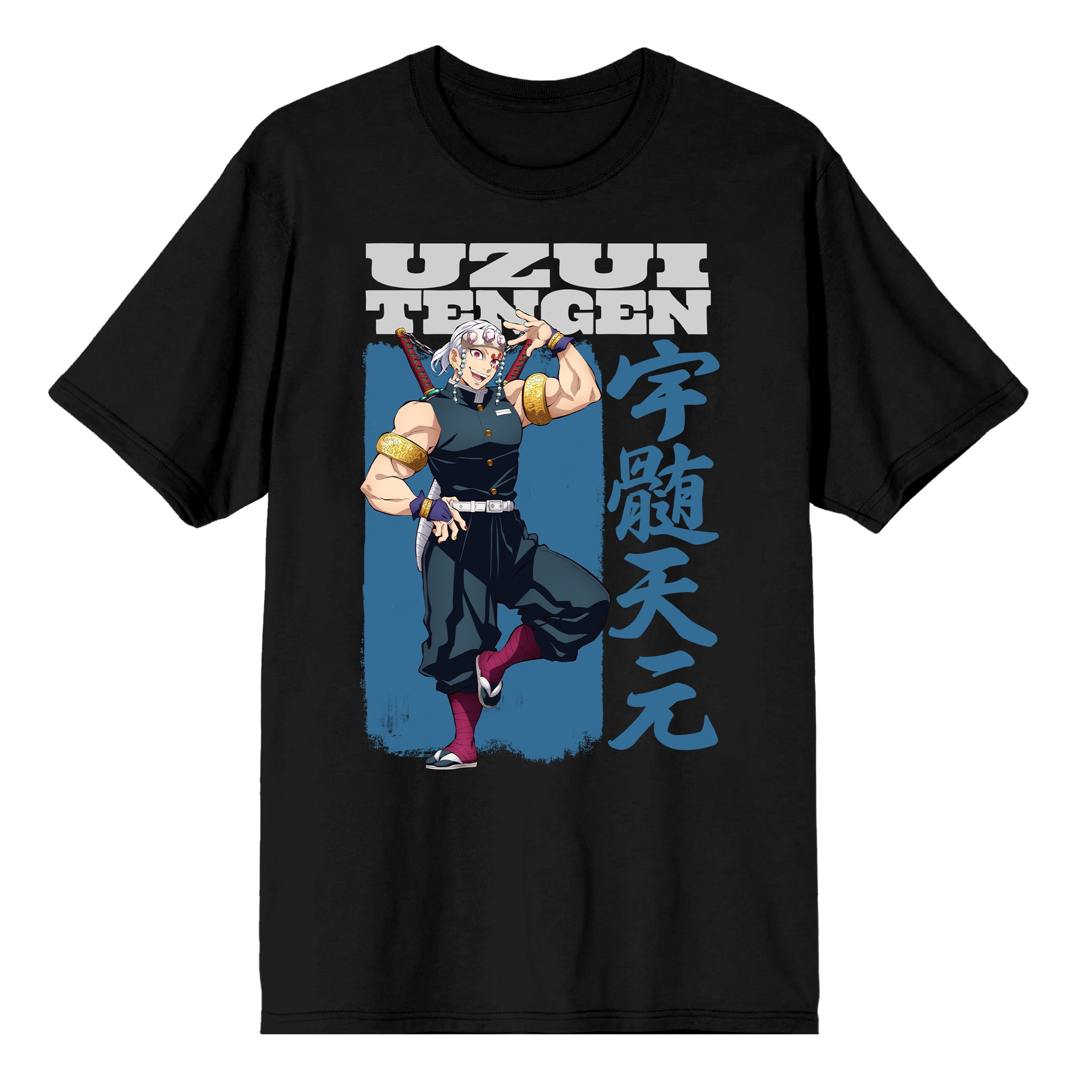 Demon Slayer Uzui Tengen Crew Neck Short Sleeve Men's Black T-shirt ...