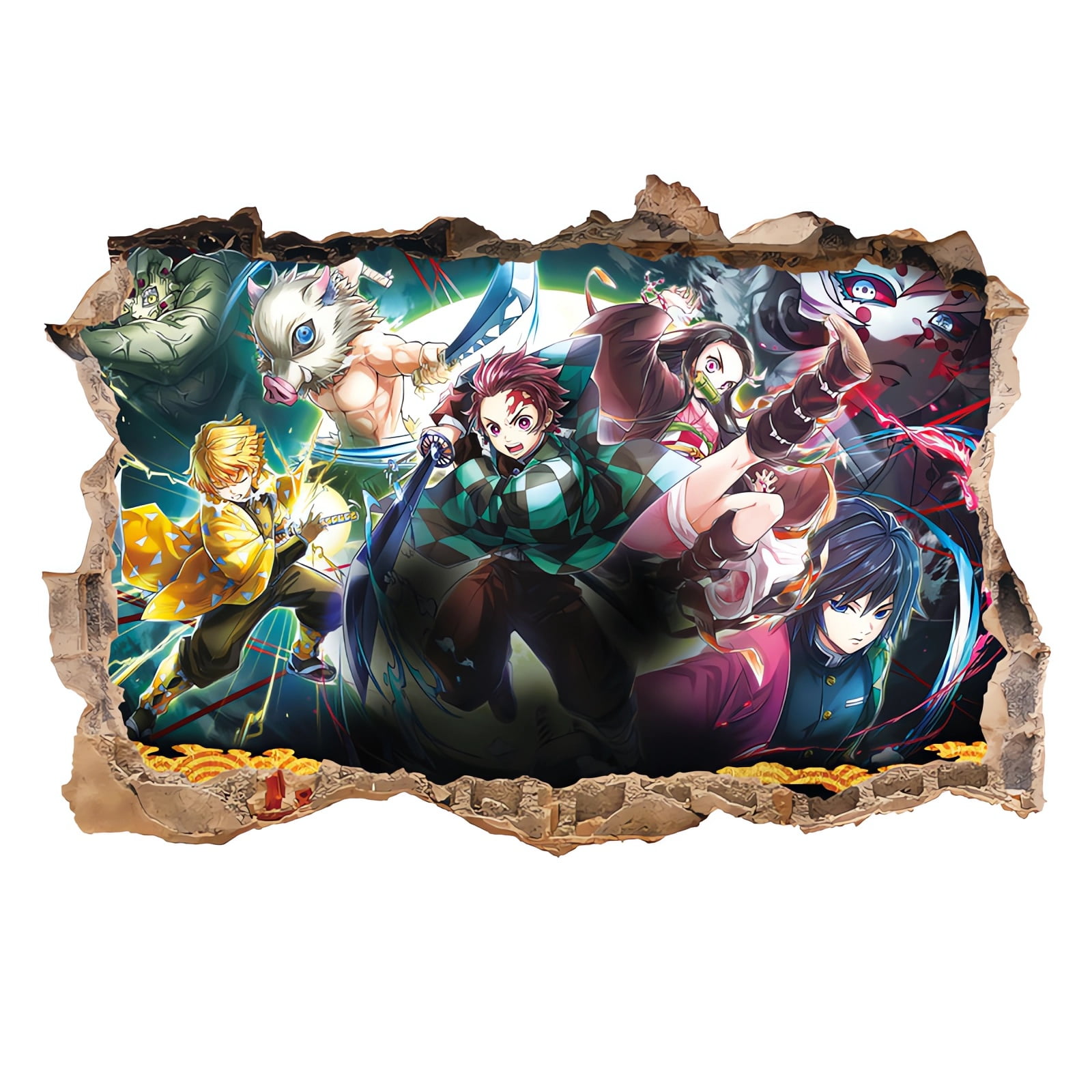 Demon Slayer Wall Sticker For Bedroom Living Room Nursery Party ...