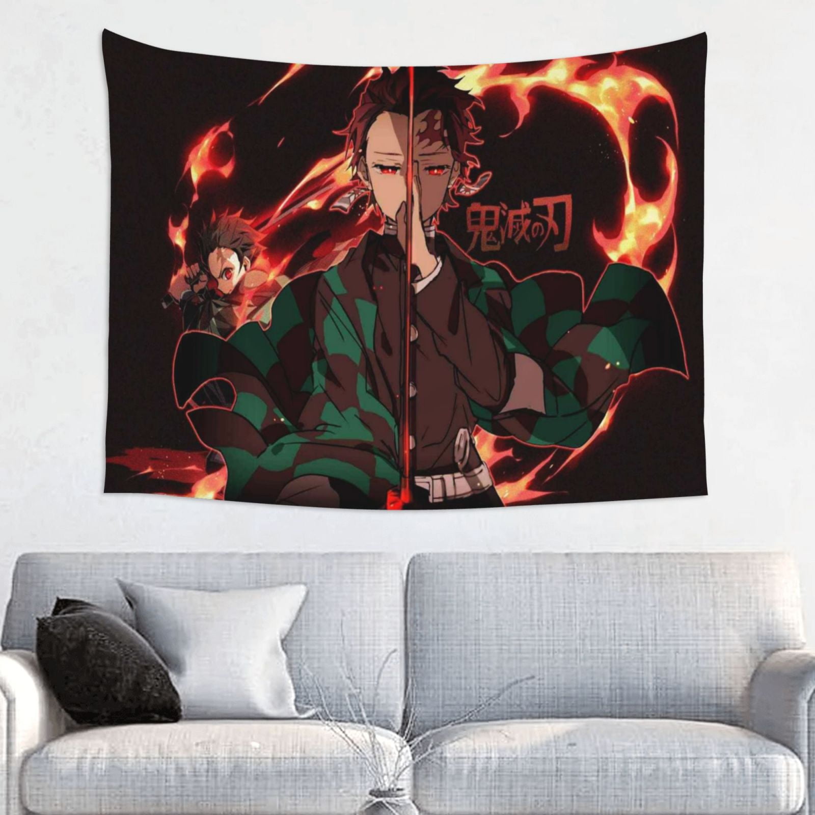 Demon Slayer Wall Tapestry Cartoon Poster for Bedroom Aesthetics Funny ...