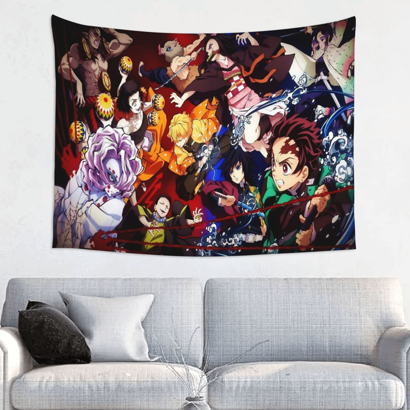Demon Slayer Wall Tapestry Cartoon Poster for Bedroom Aesthetics Funny ...