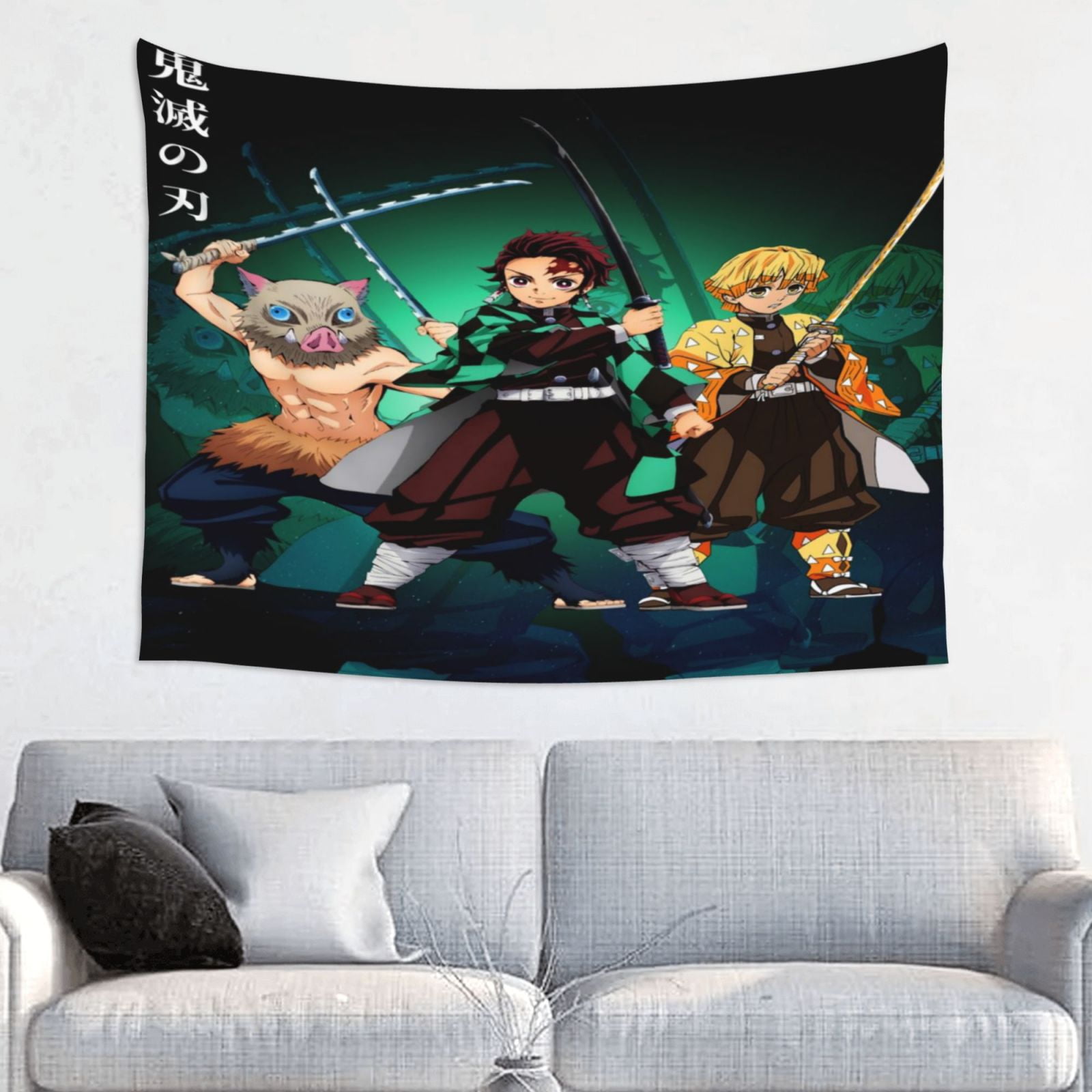 Demon Slayer Wall Tapestry Cartoon Poster for Bedroom Aesthetics Funny ...