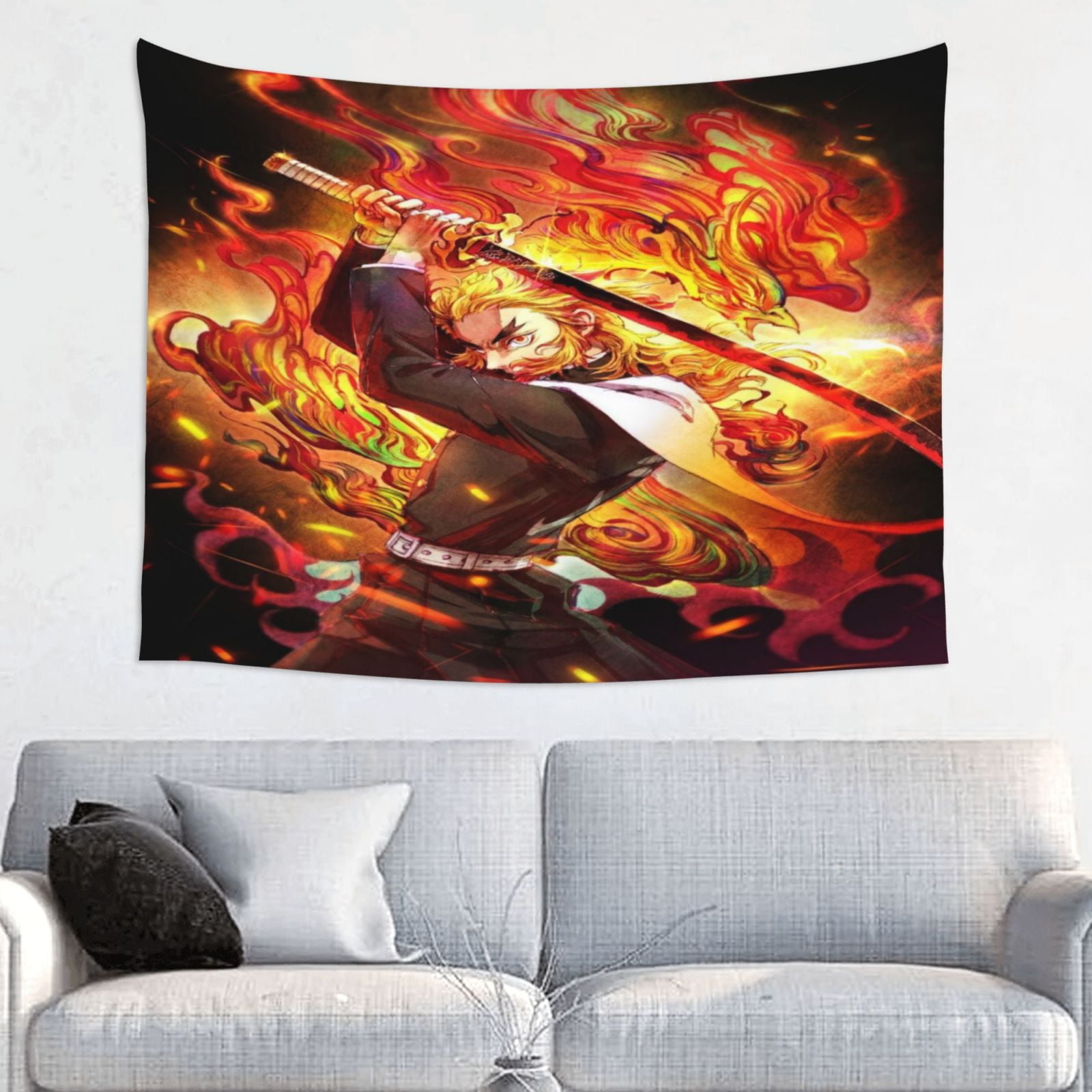 Demon Slayer Wall Tapestry Cartoon Poster for Bedroom Aesthetics Funny ...