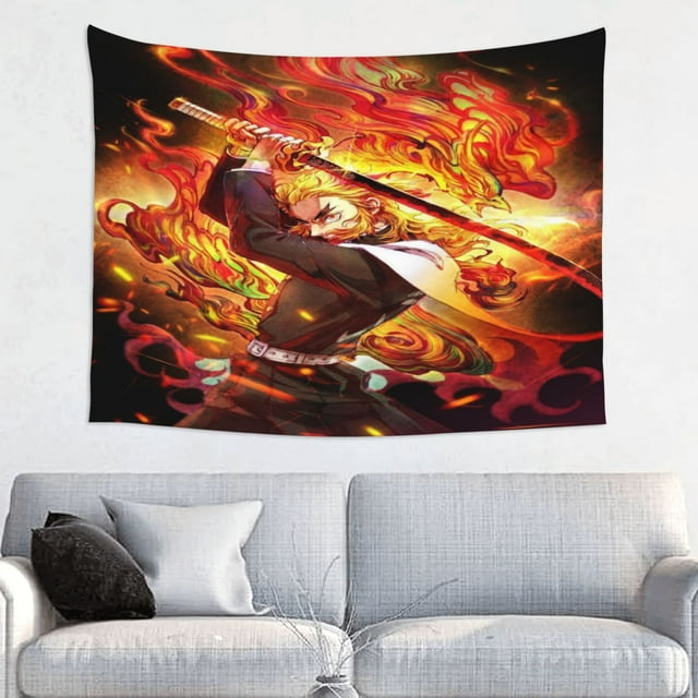 Demon Slayer Wall Tapestry Cartoon Poster for Bedroom Aesthetics Funny ...