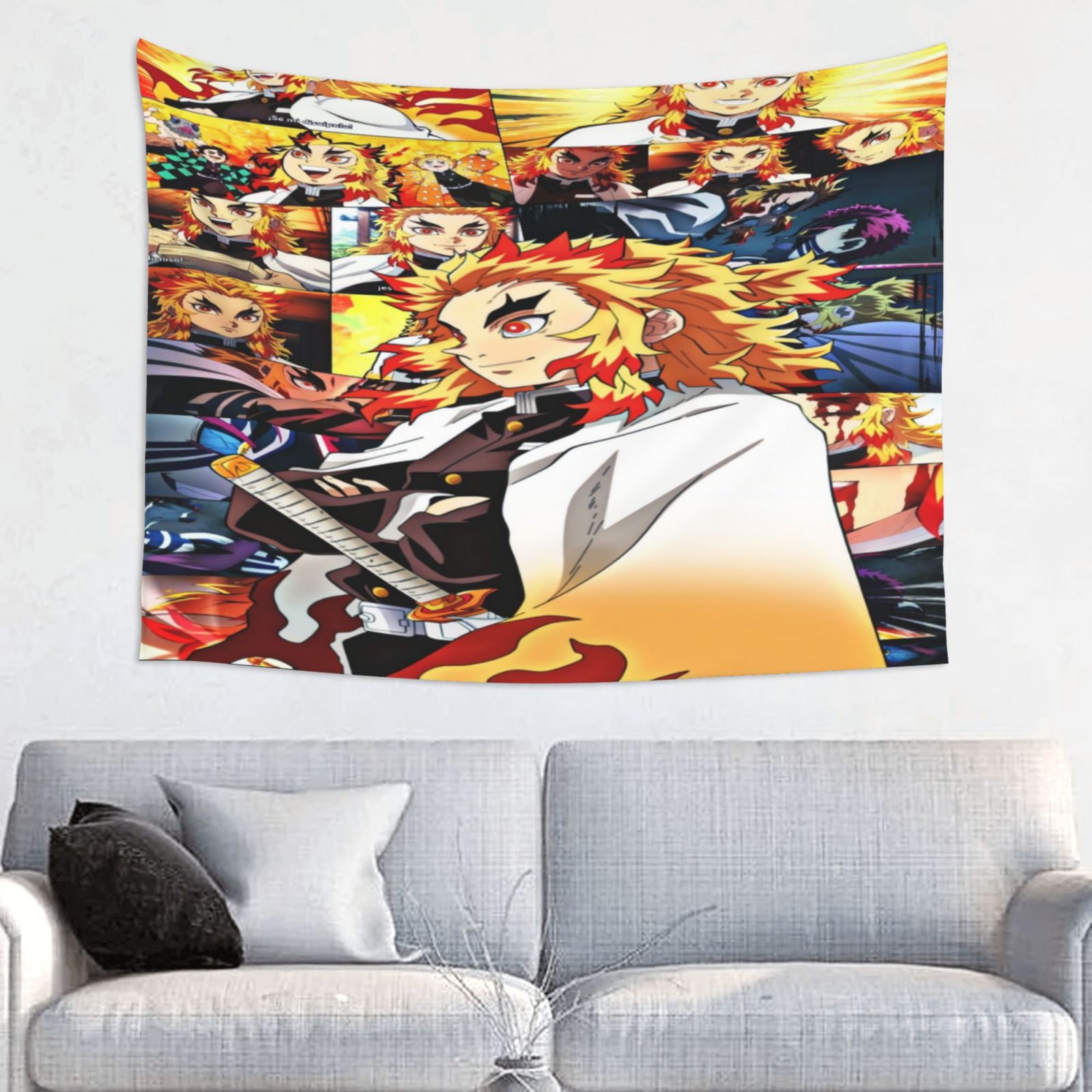 Demon Slayer Wall Tapestry Cartoon Poster for Bedroom Aesthetics Funny ...