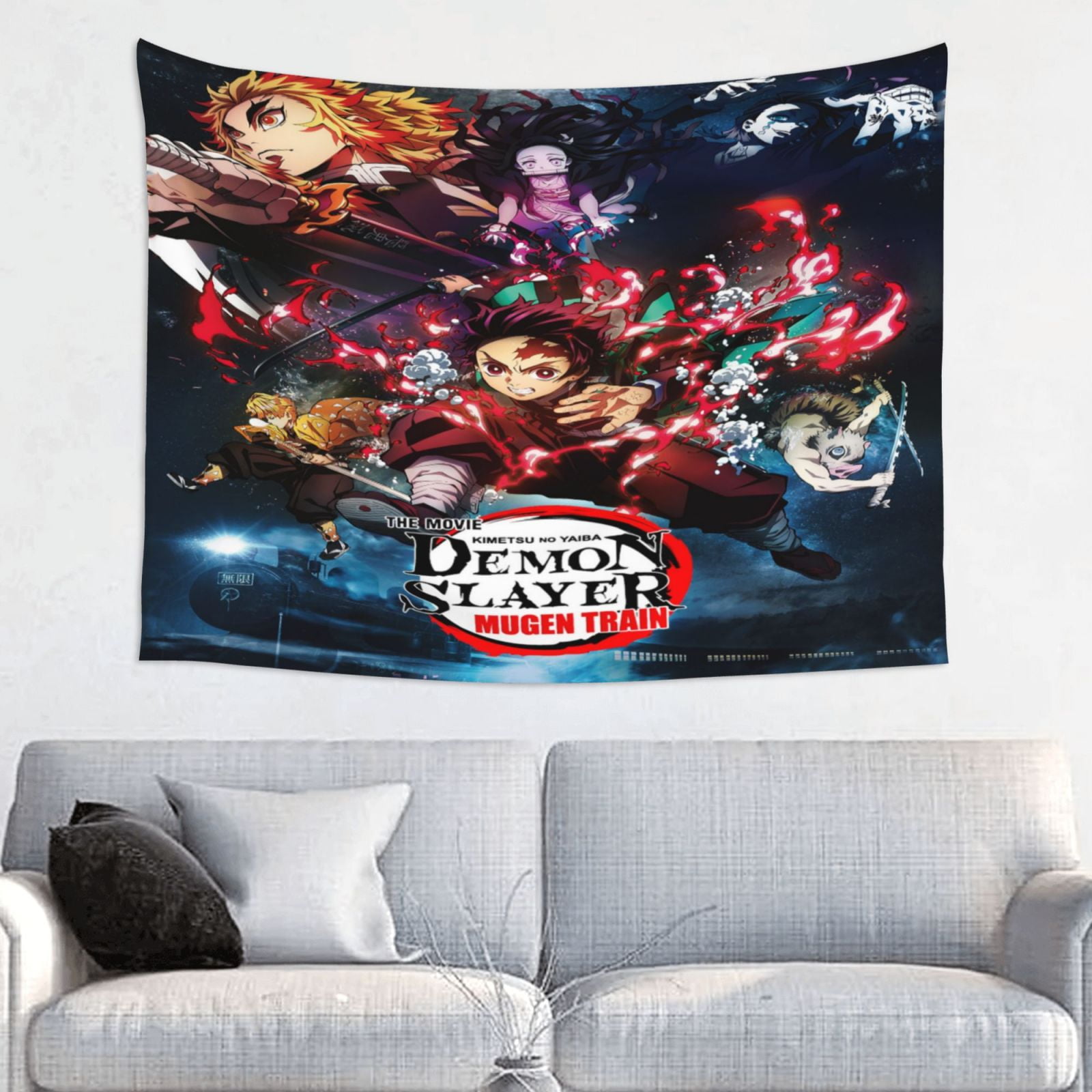 Demon Slayer Wall Tapestry Cartoon Poster for Bedroom Aesthetics Funny ...