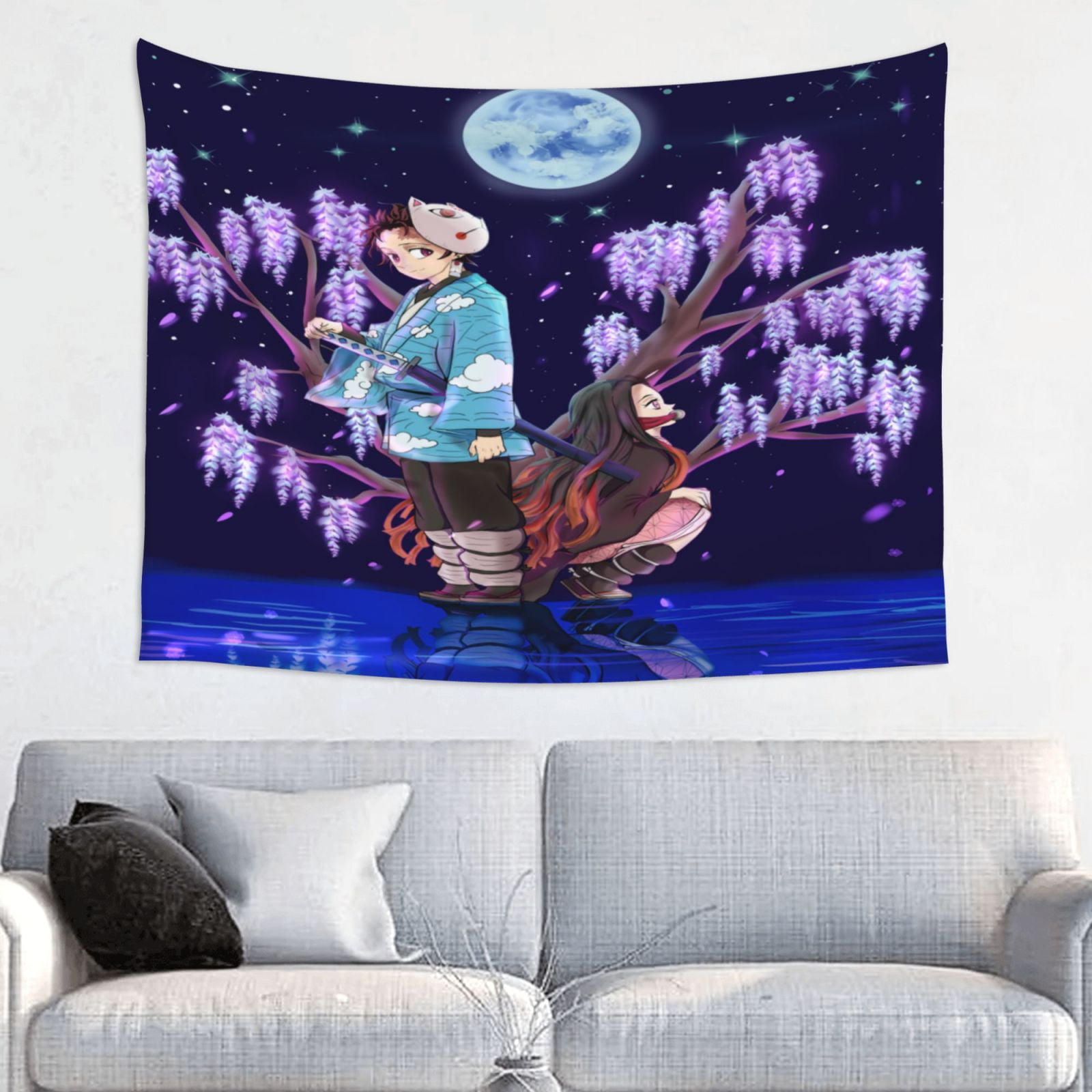 Demon Slayer Wall Tapestry Cartoon Poster for Bedroom Aesthetics Funny ...