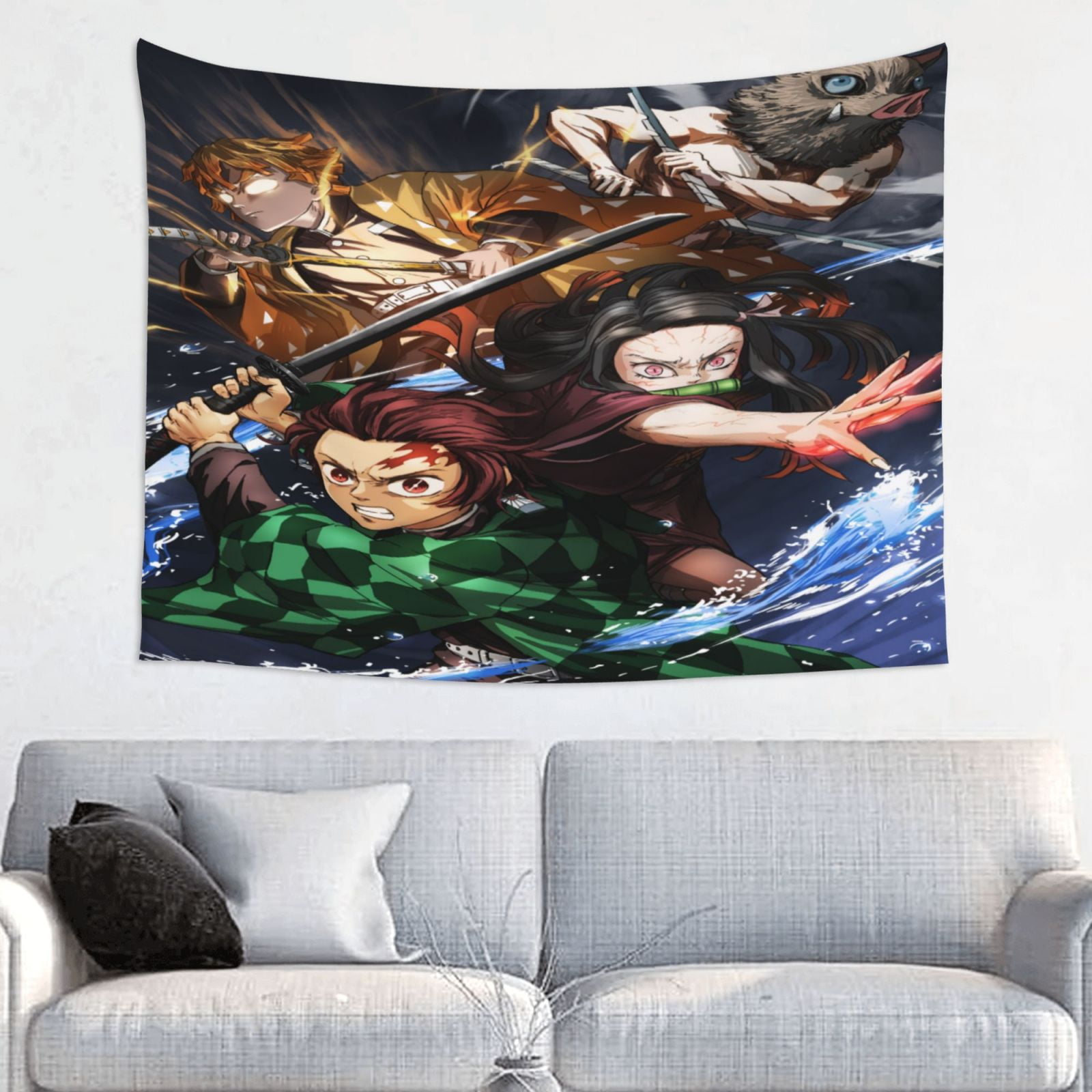 Demon Slayer Wall Tapestry Cartoon Poster for Bedroom Aesthetics Funny ...