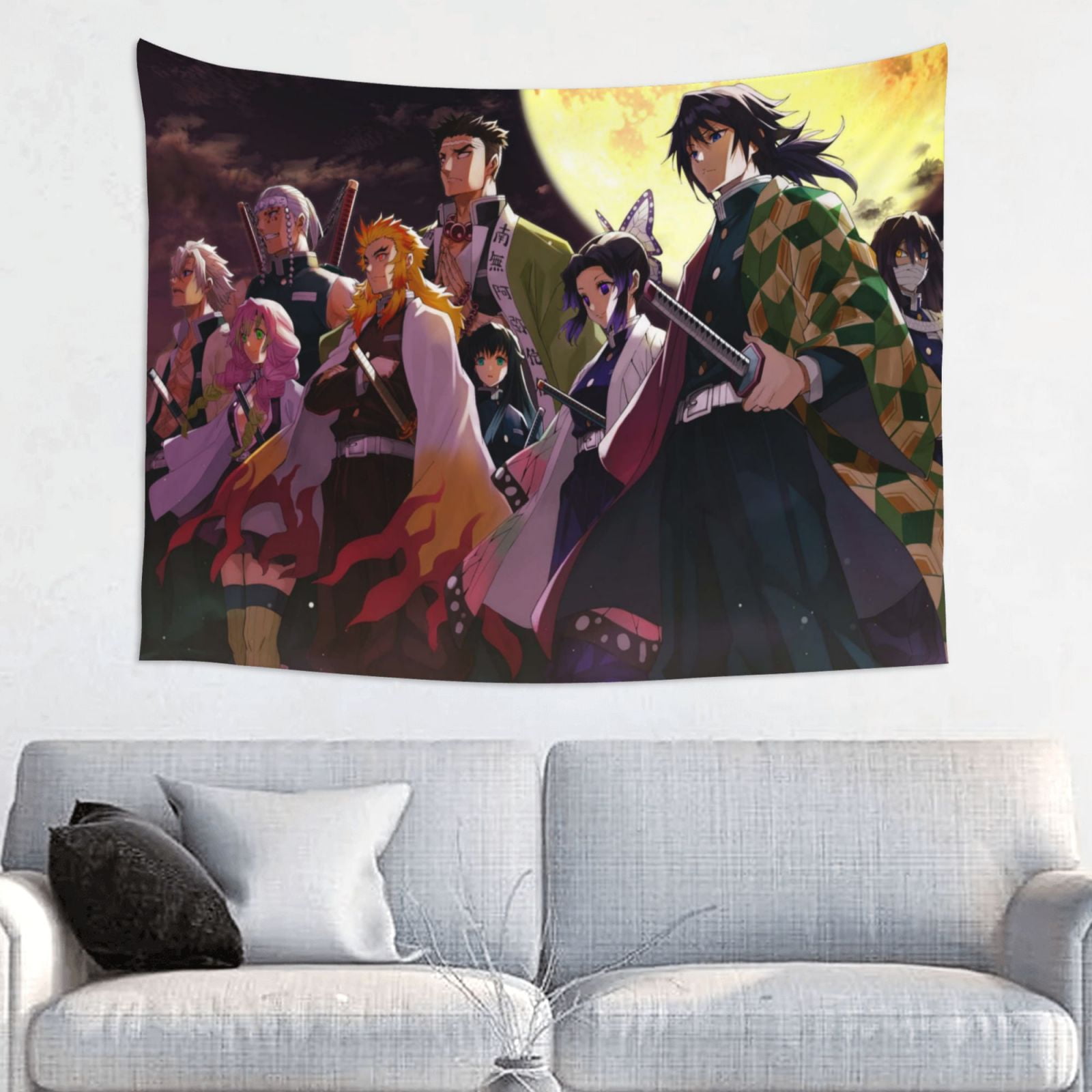 Demon Slayer Wall Tapestry Cartoon Poster for Bedroom Aesthetics Funny ...