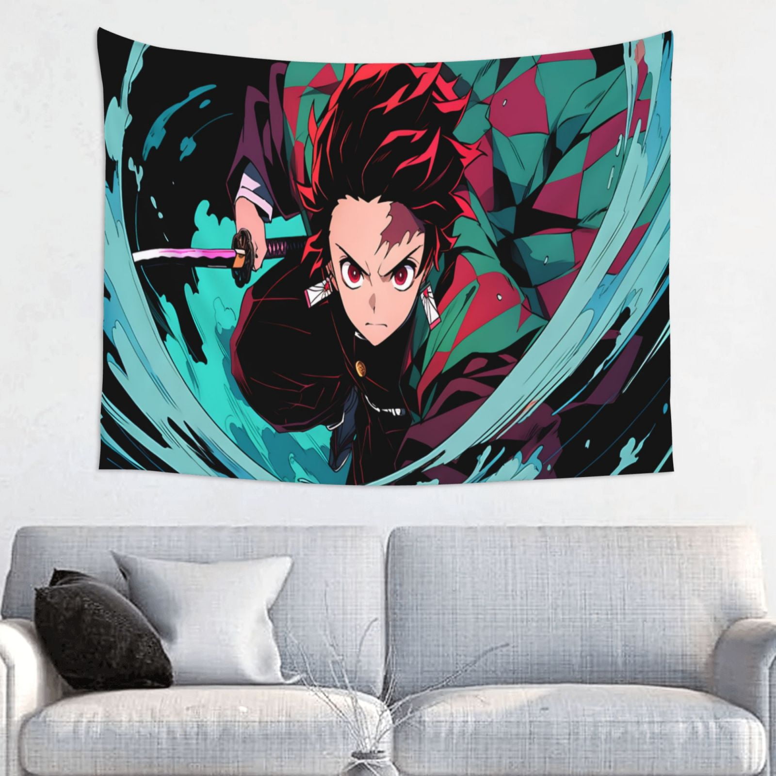 Demon Slayer Wall Tapestry Cartoon Poster for Bedroom Aesthetics Funny ...