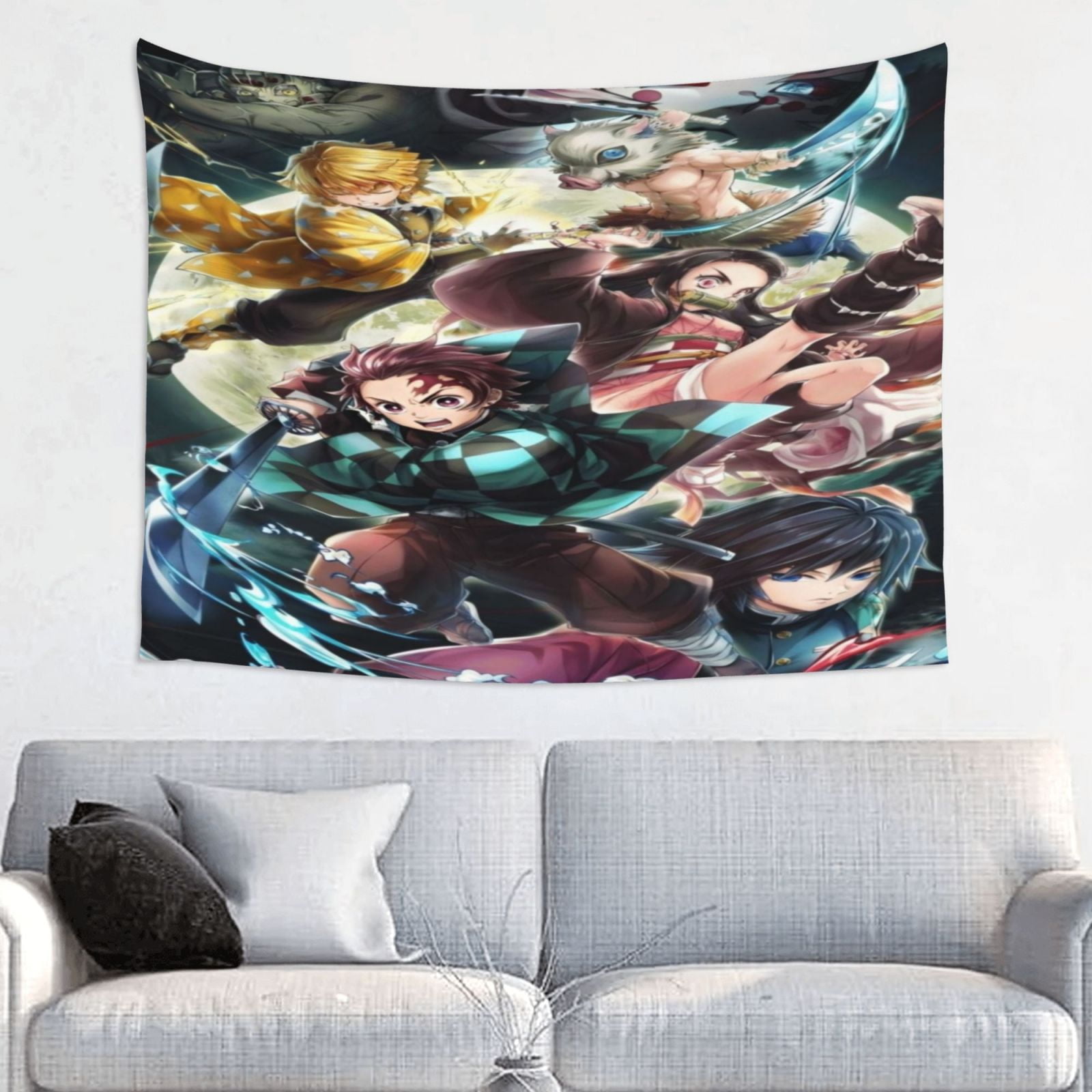 Demon Slayer Wall Tapestry Cartoon Poster for Bedroom Aesthetics Funny ...