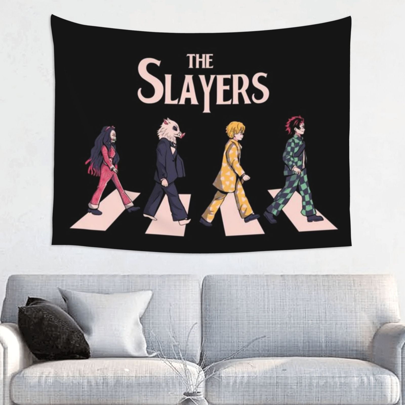 Demon Slayer Wall Tapestry Cartoon Poster for Bedroom Aesthetics Funny ...