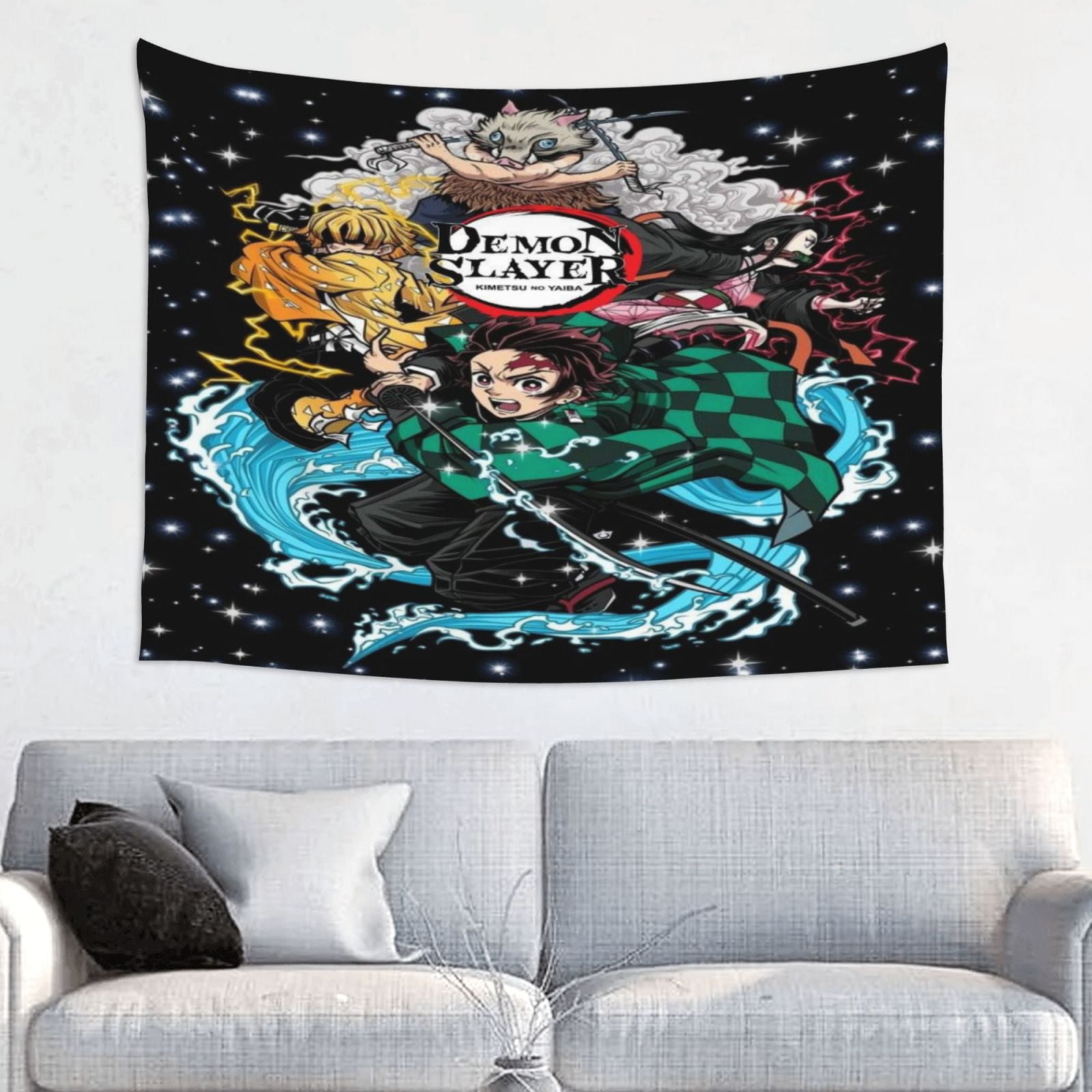 Demon Slayer Wall Tapestry Cartoon Poster for Bedroom Aesthetics Funny ...