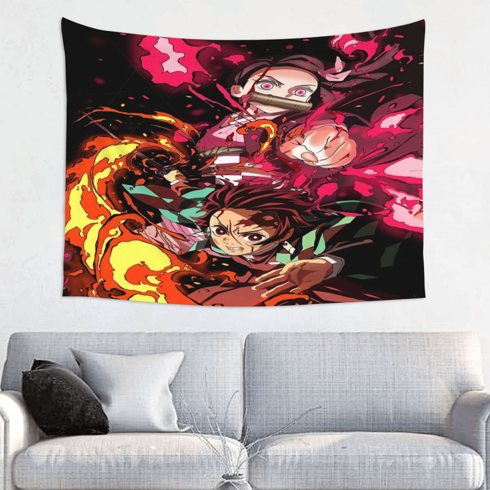 Demon Slayer Wall Tapestry Cartoon Poster for Bedroom Aesthetics Funny ...