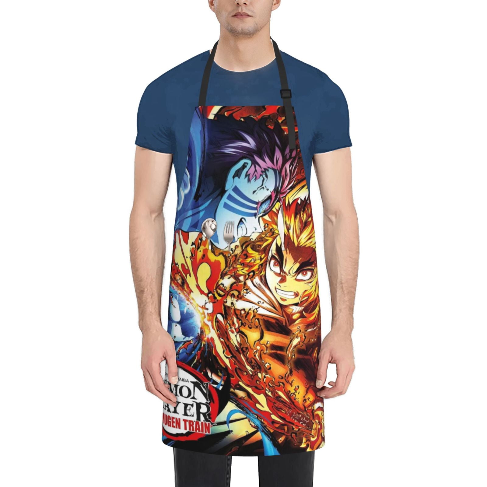 Demon Slayer Waterproof Cooking Aprons, Adjustable Bib Soft Chef Apron ...