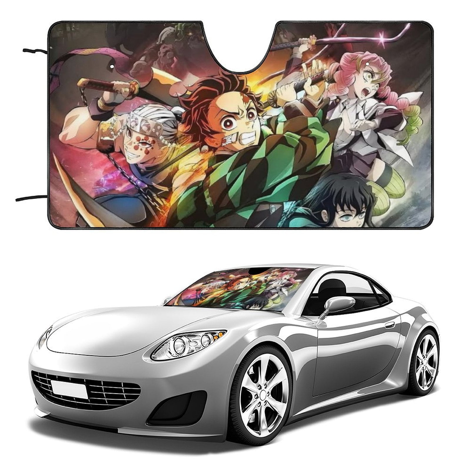 Demon Slayer Windshield Sun Shade, Front Foldable Windshield Sunshade ...