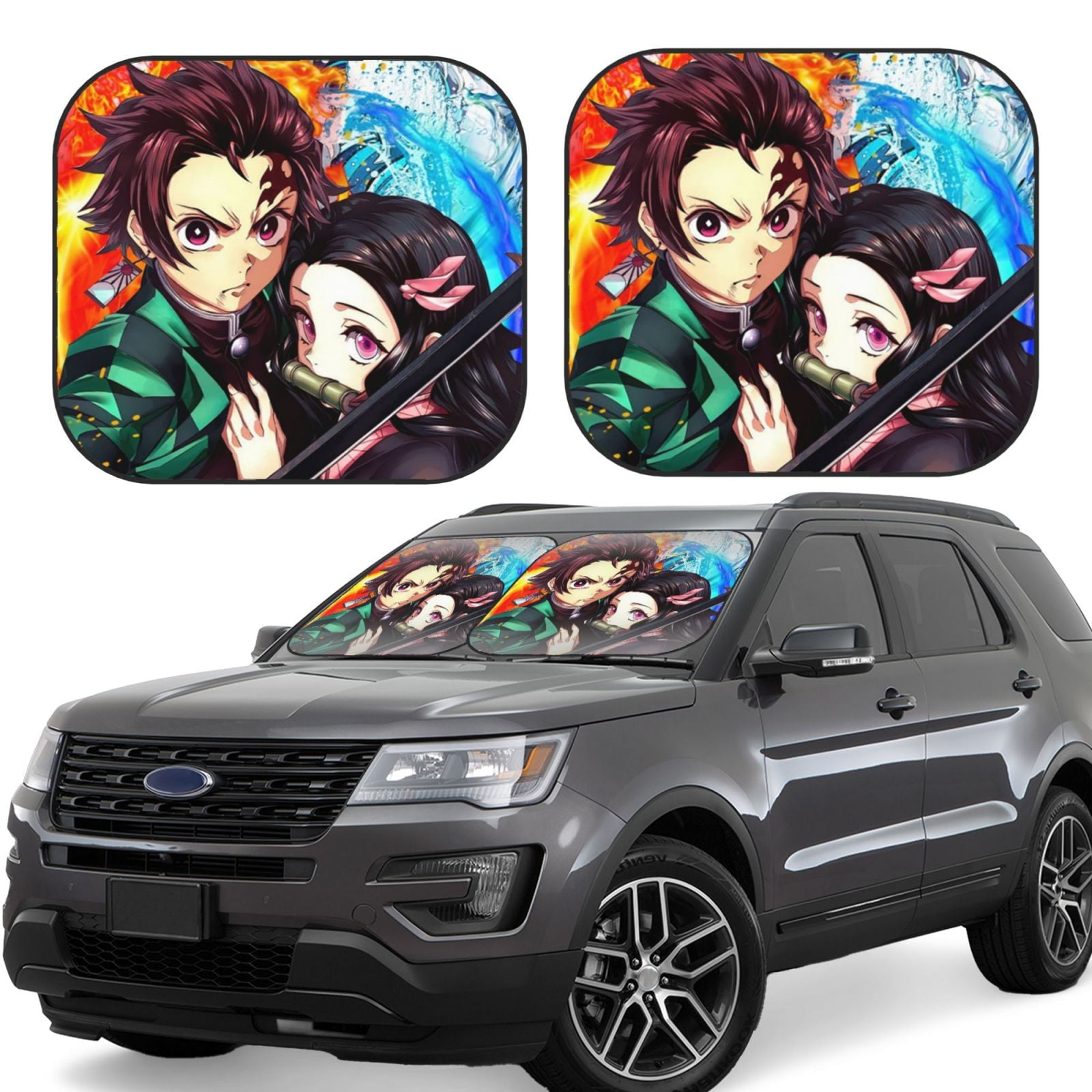 Demon Slayer Windshield Sun Shades Foldable Automotive Car Front Window ...