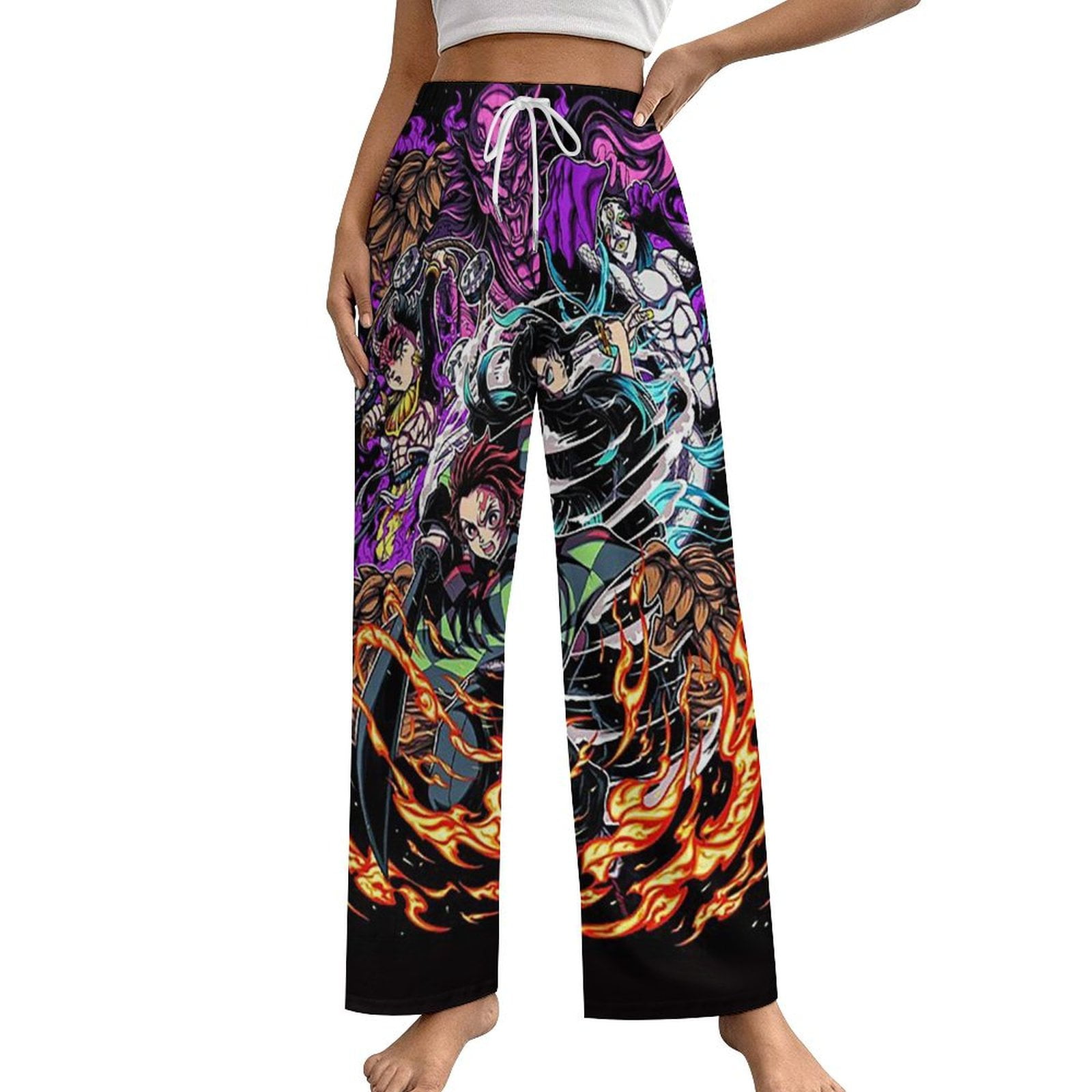 Demon Slayer Women Pajama Suit Sleepwear Long Pants Pajama Lady Pjs Set ...