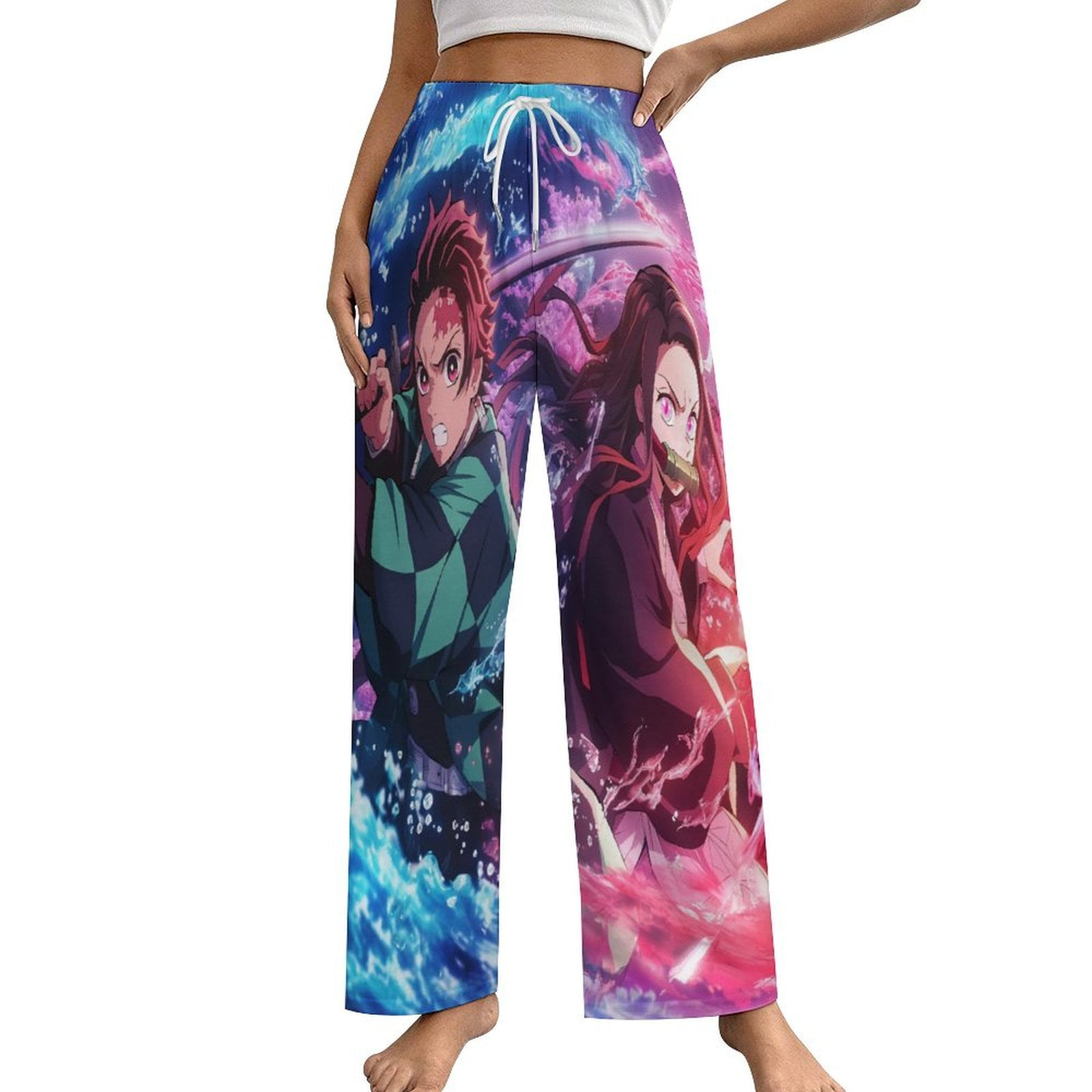Demon Slayer Women Pajama Suit Sleepwear Long Pants Pajama Lady Pjs Set ...