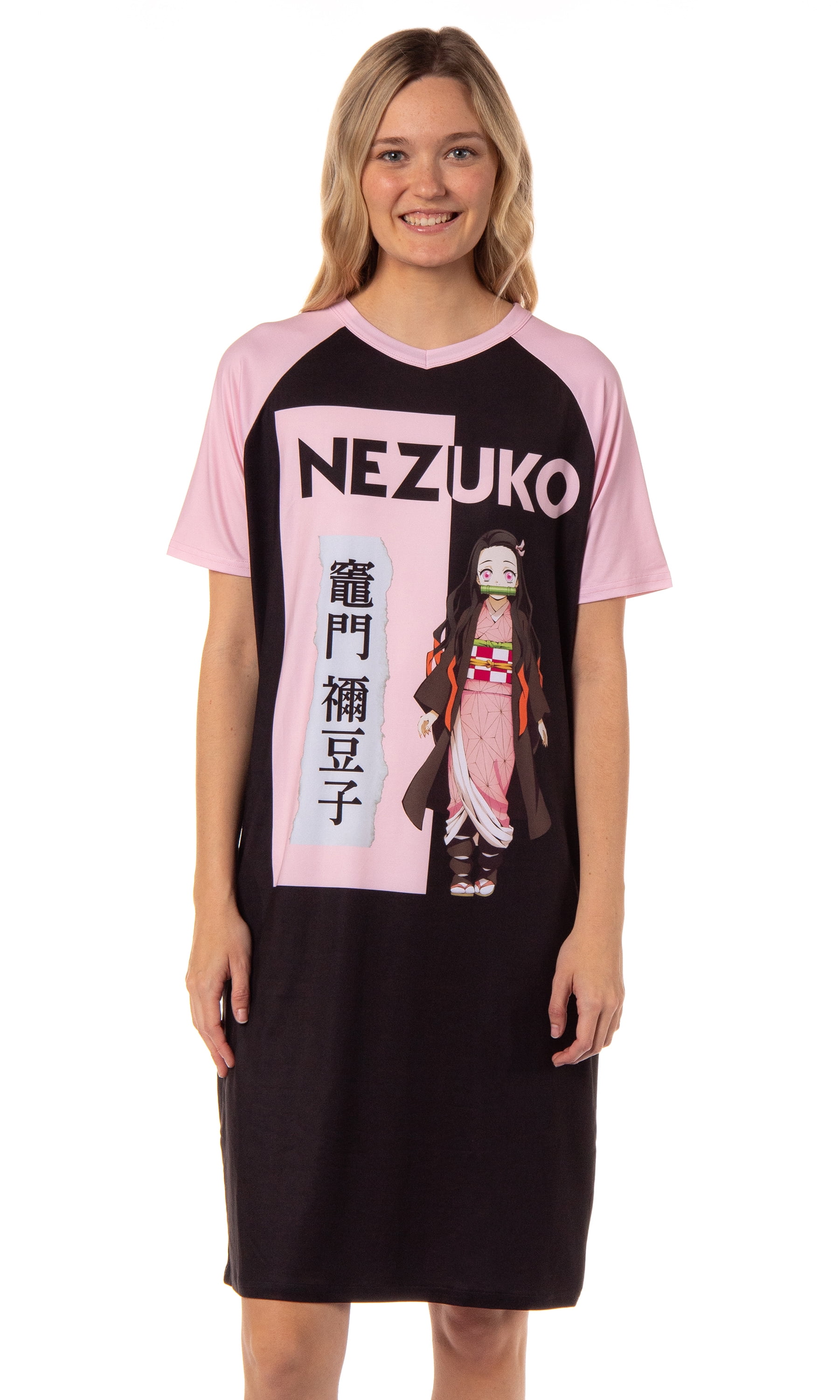 Demon Slayer Women's Nezuko Kamado Anime Character Pajama Sleep Shirt ...