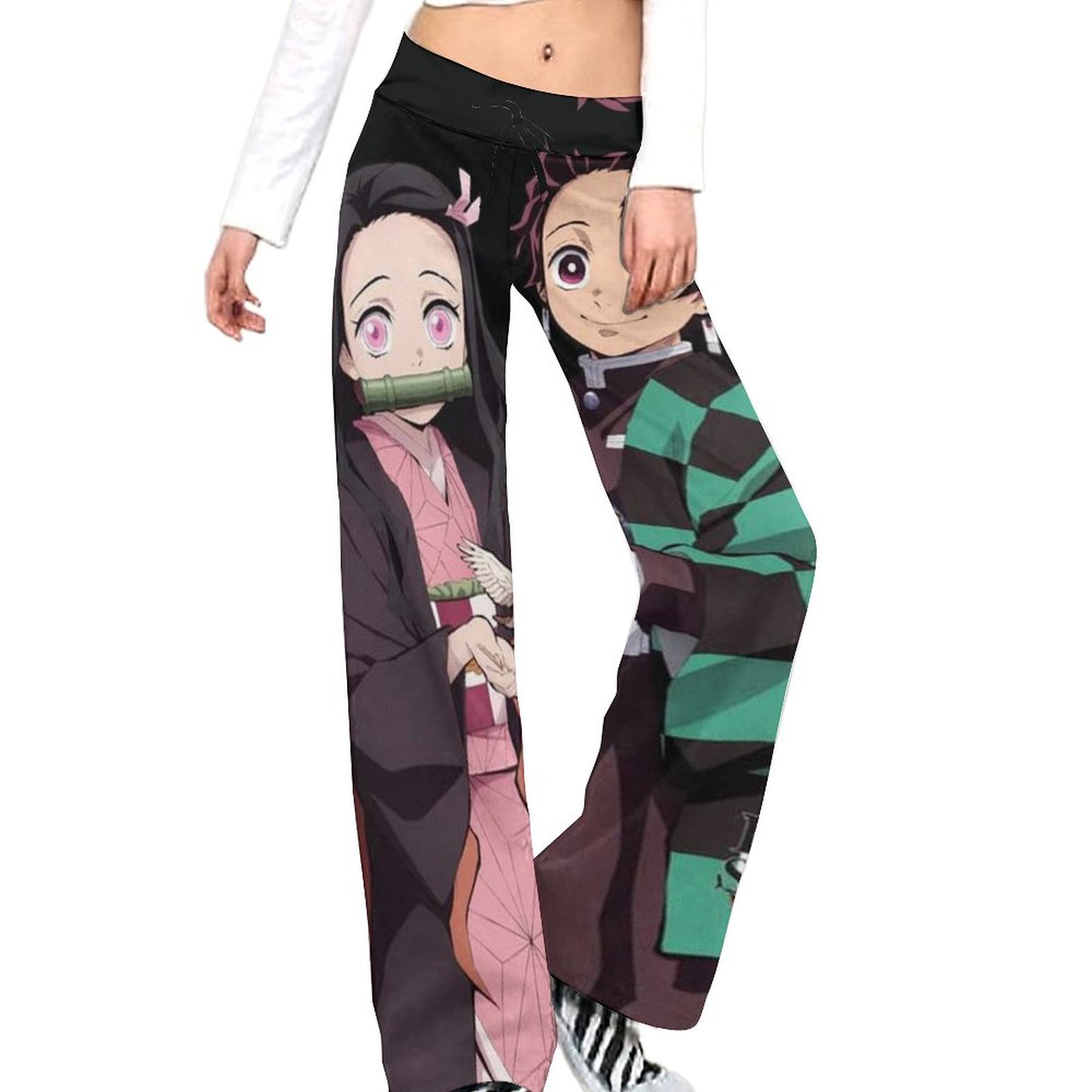 Demon Slayer Women's Wide Leg Yoga Pant Comfy Loose Sweatpants High ...