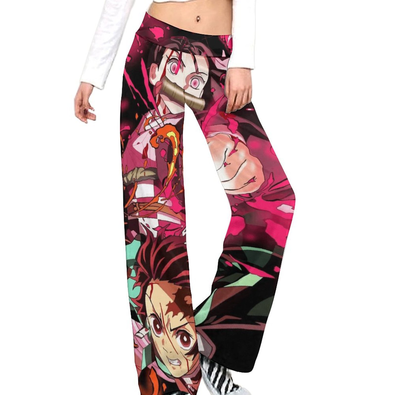 Demon Slayer Women's Wide Leg Yoga Pant Comfy Loose Sweatpants High ...