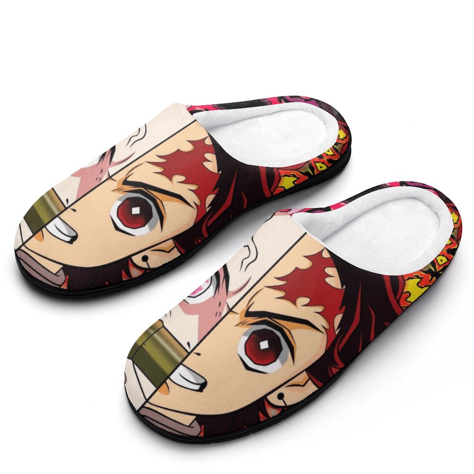Demon Slayer Womens Slippers Anti-slip Fluffy Fuzzy House Slippers Warm ...