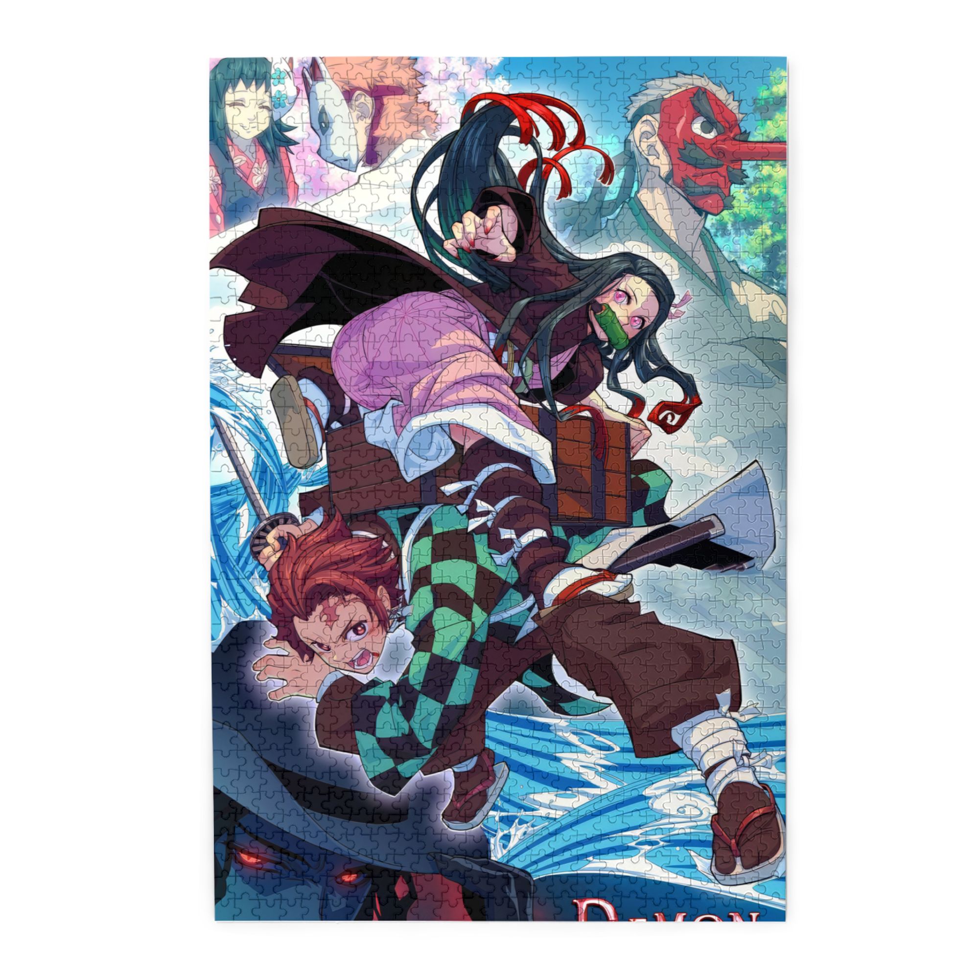 Demon Slayer Wooden Puzzle 1000 PCS in Plastic Box, DIY Jigsaw Puzzle ...