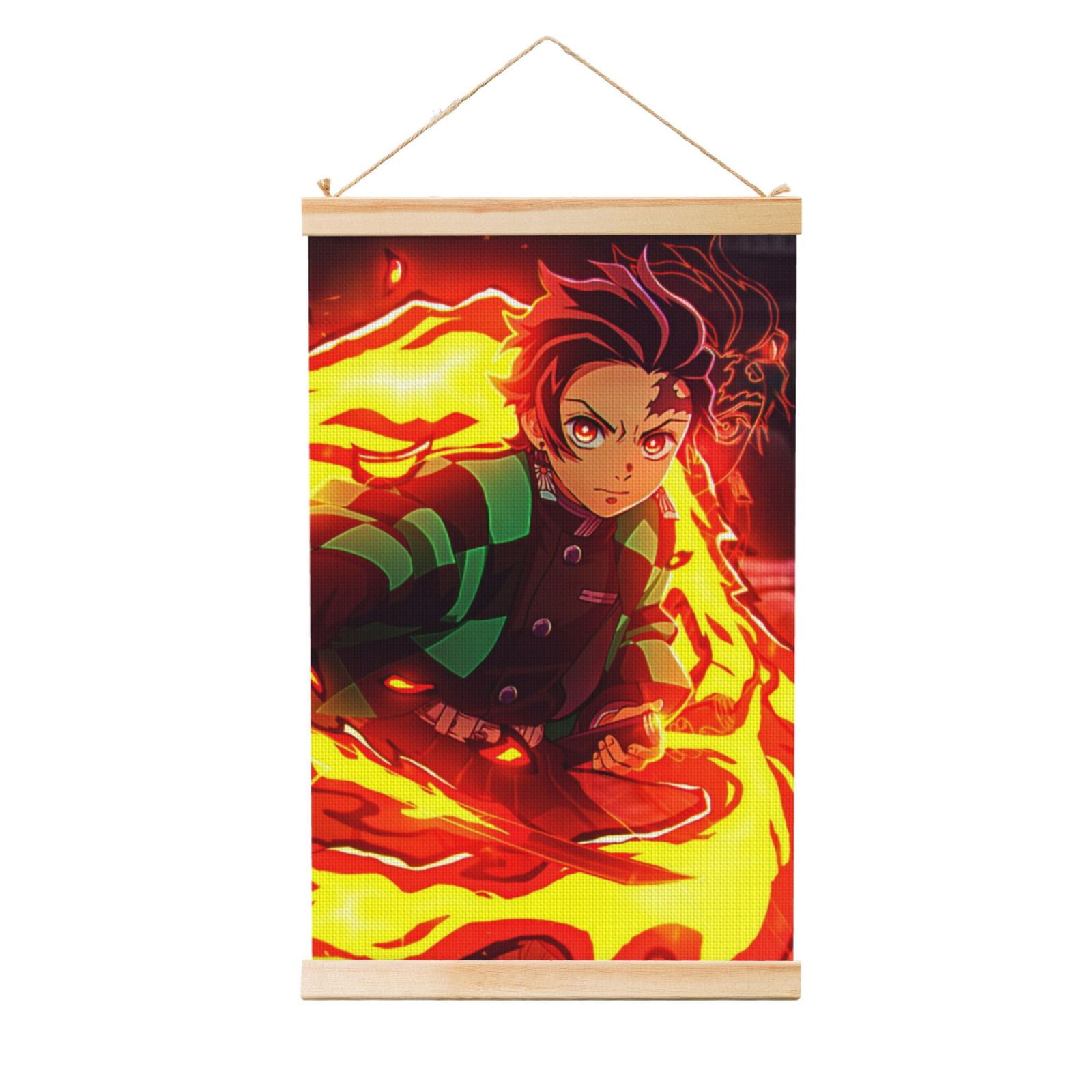 Demon Slayer Wooden Shaft Hanging Poster Home Decor Poster Wall Art ...