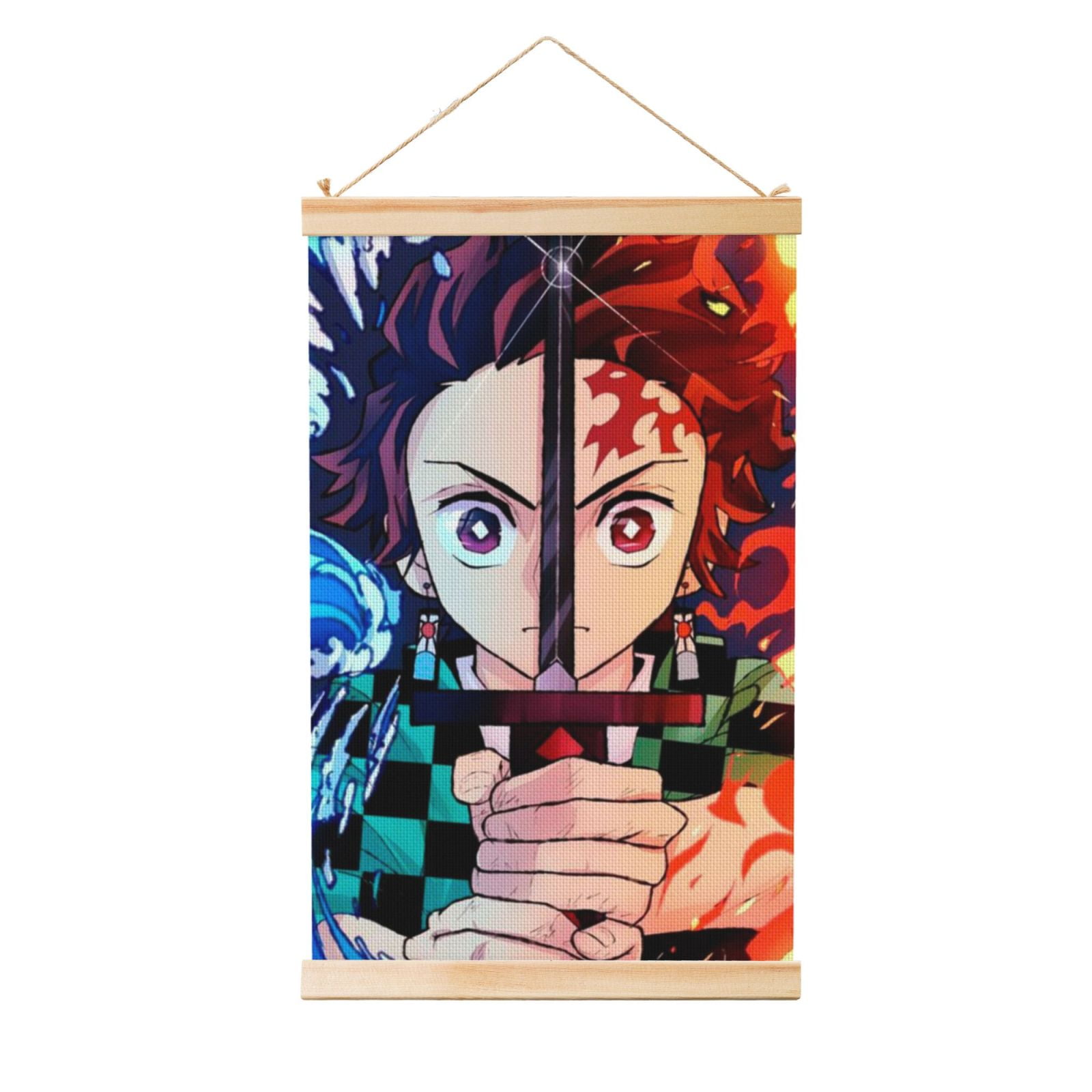 Demon Slayer Wooden Shaft Hanging Poster Home Decor Poster Wall Art ...