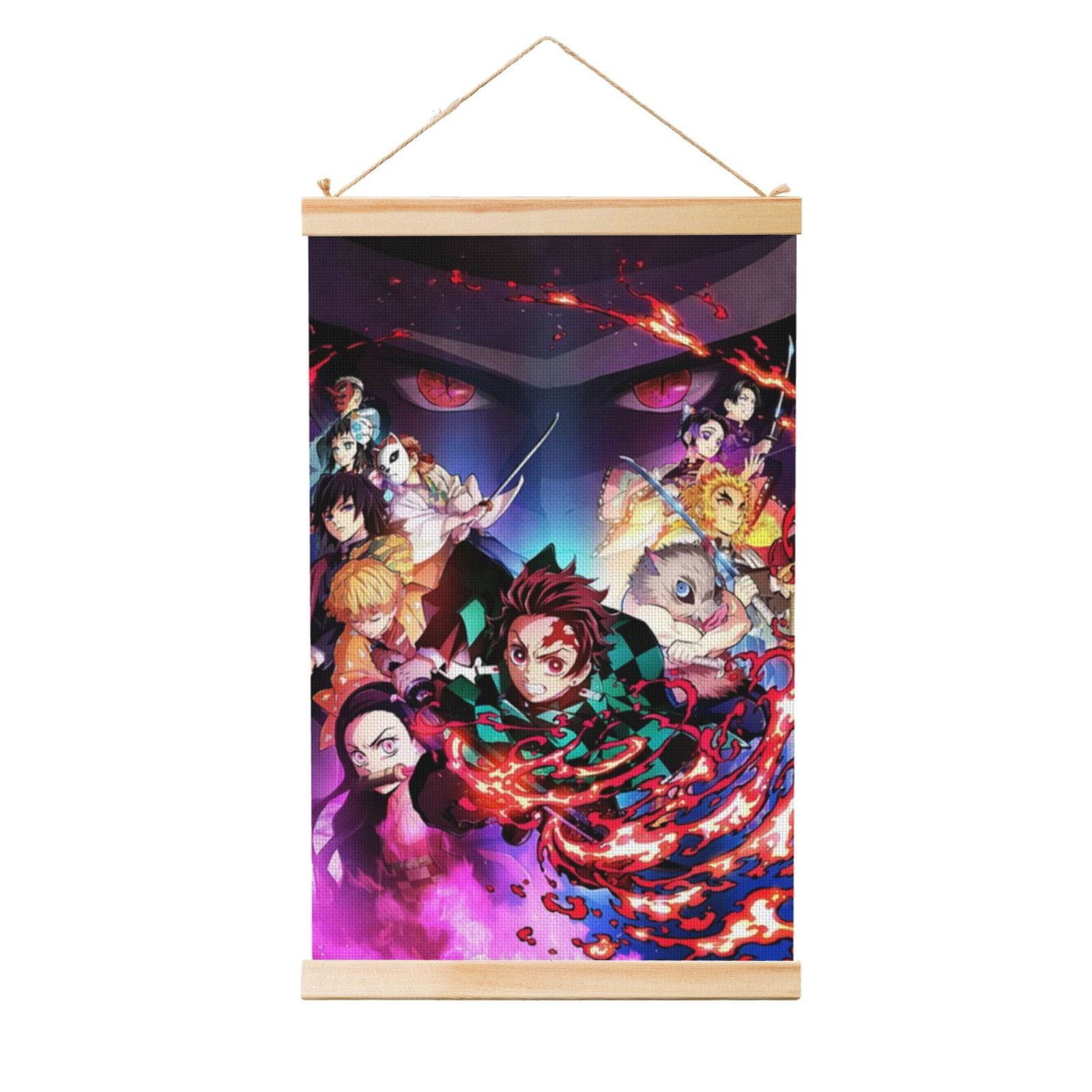 Demon Slayer Wooden Shaft Hanging Poster Home Decor Poster Wall Art ...