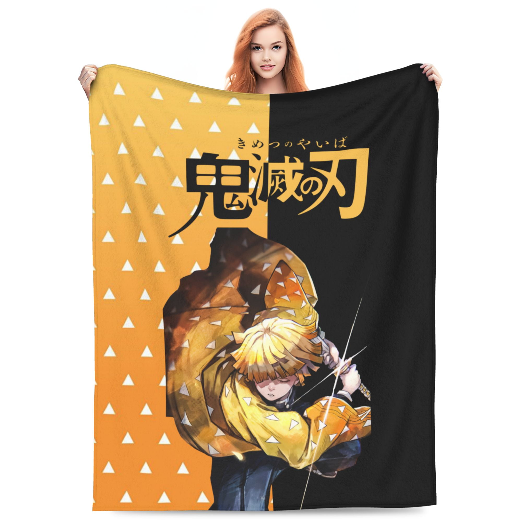 Demon Slayer Zenitsu Blanket Lightweight Throw Blanket Flannel Fleece ...