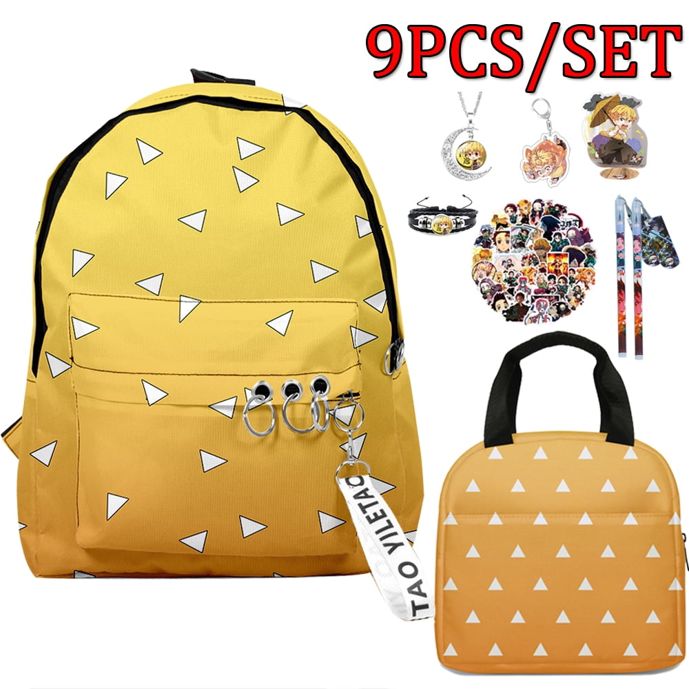 Demon Slayer Zenitsu Casual School Bags Likable Lovely Cute Pattern ...