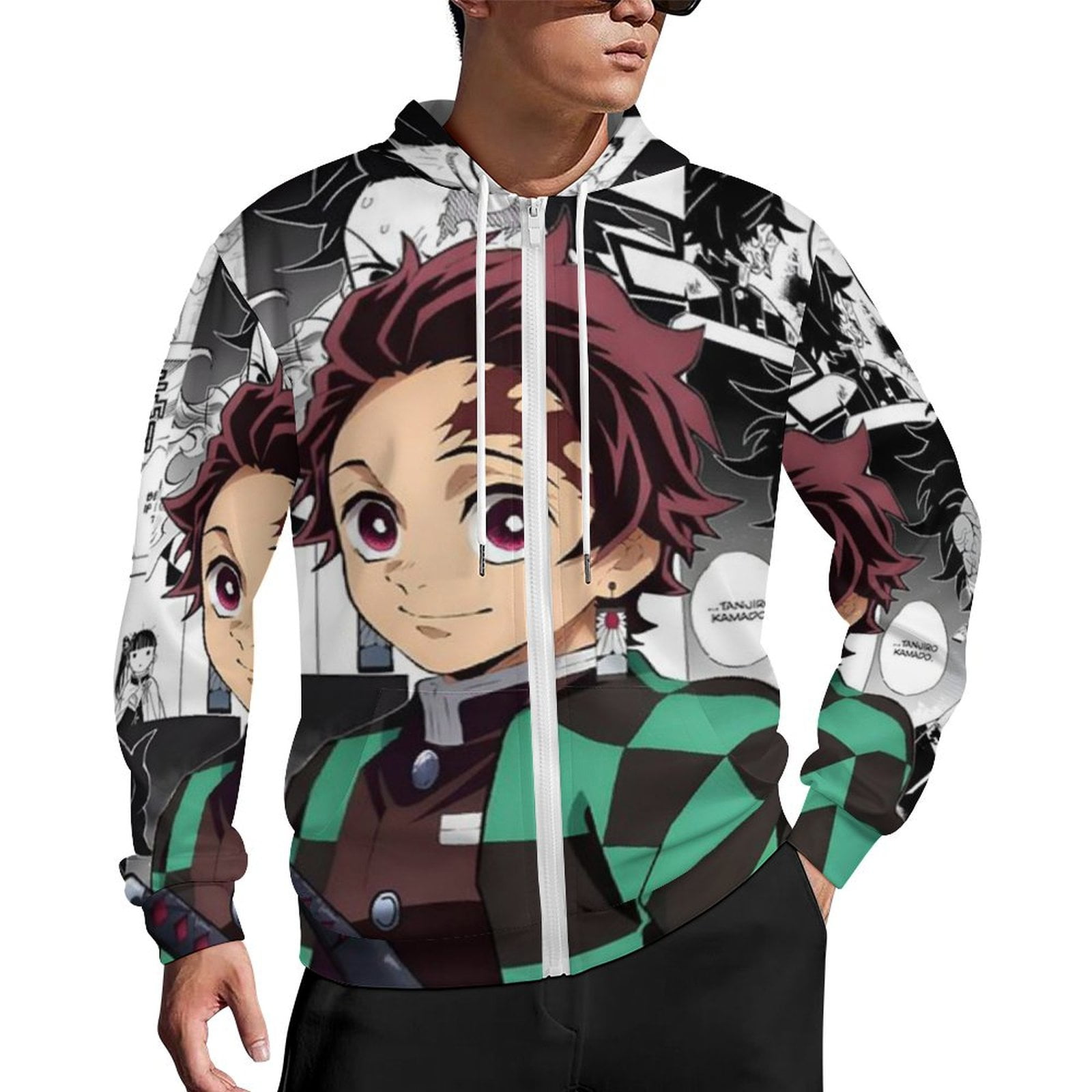 Demon Slayer Zip Up Hoodies Unisex Realistic 3D Print Sweatshirt Long ...