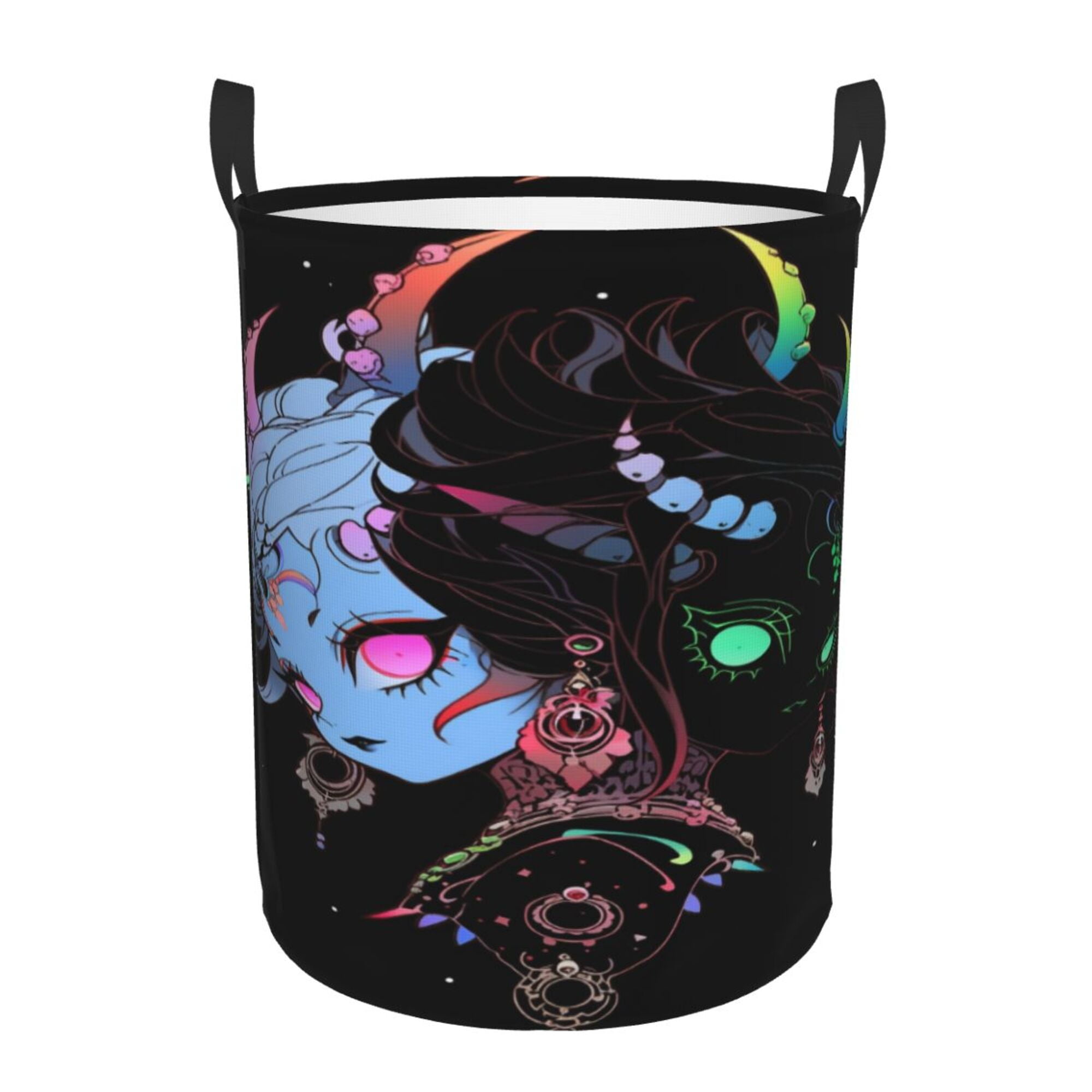 Demon Slayer anime Storage Basket Circular Hamper with Handle Foldable ...