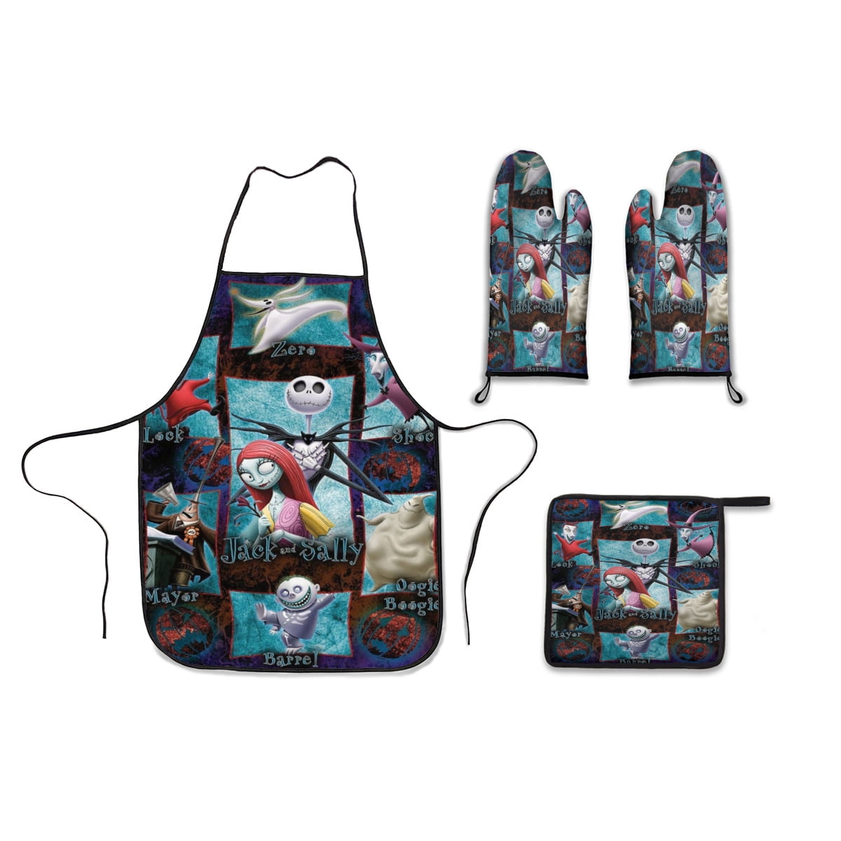 Demon Slayercute anime Pink kitty 4 Piece Kitchen Set Waterproof Apron ...