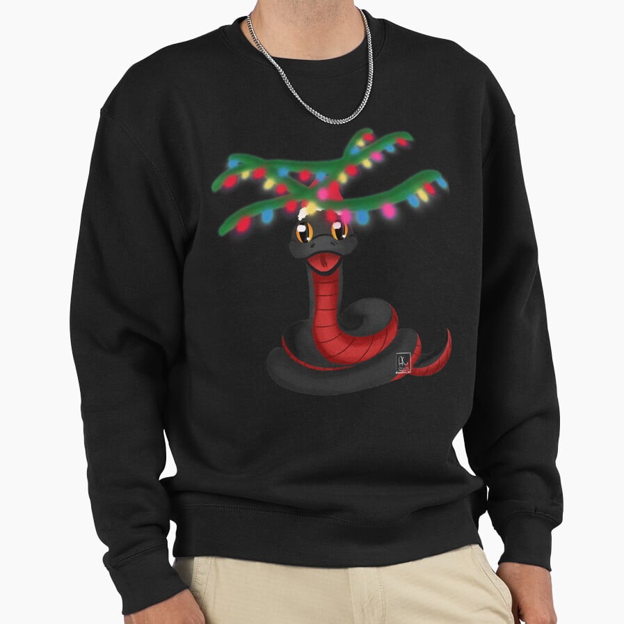 Demon Snake Christmas Lights Graphic Unisex Sweatshirt Funny Retro ...