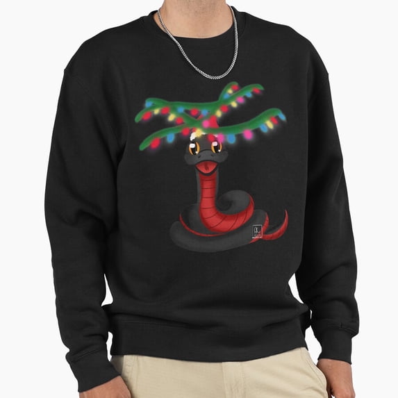 Demon Snake Christmas Lights Graphic Unisex Sweatshirt Funny Retro ...