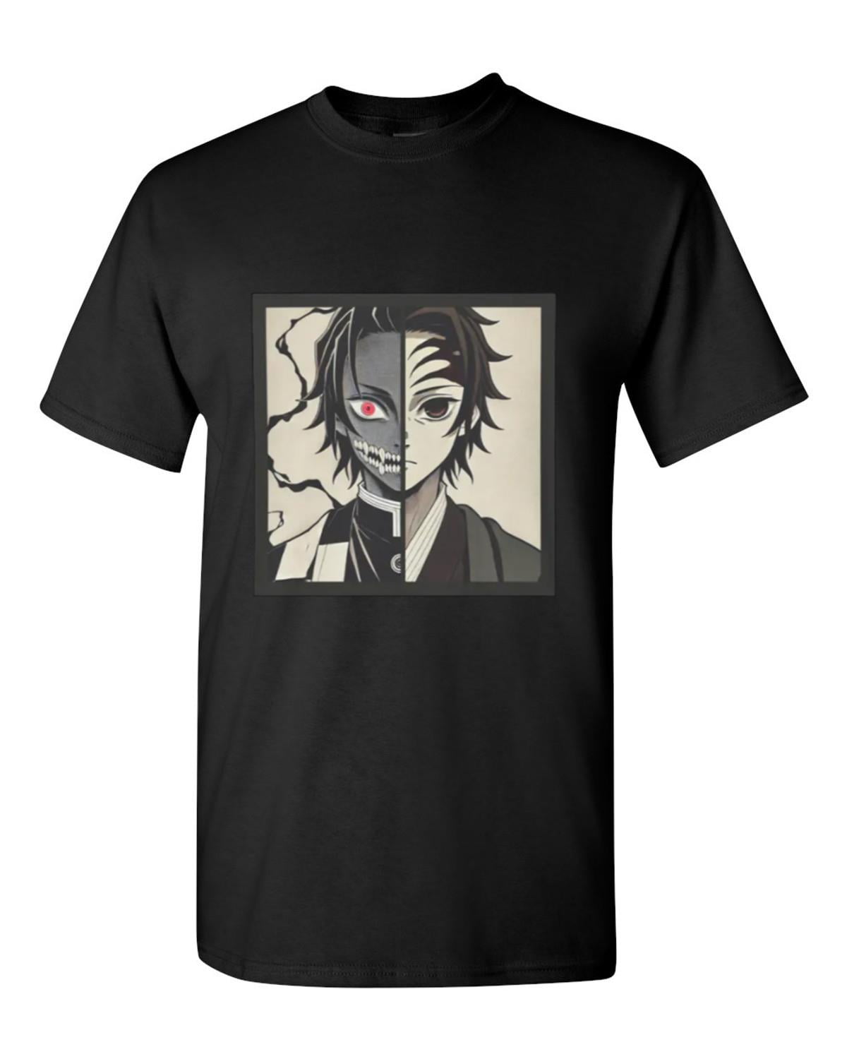 Demon Split Face Tee Dual Character Art Dramatic Anime T-Shirt, for men ...