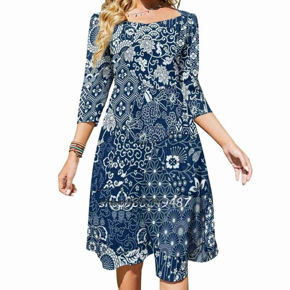 Demon [ Water Breathing Variant Seamless ] Sweetheart Knot Flared Dress ...