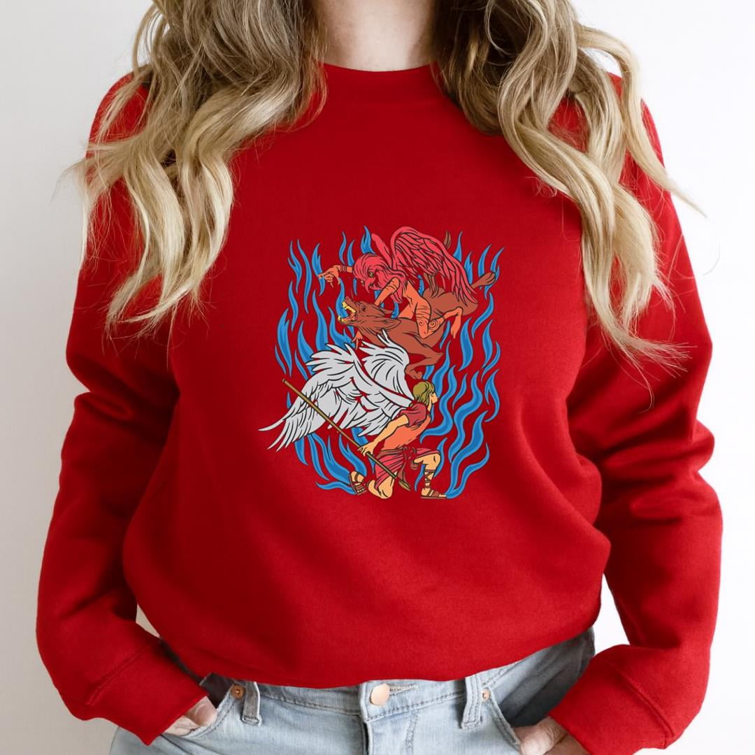 Demon vs. Angel Funny Good vs. Evil Graphic SW11714 Unisex Sweatshirt ...