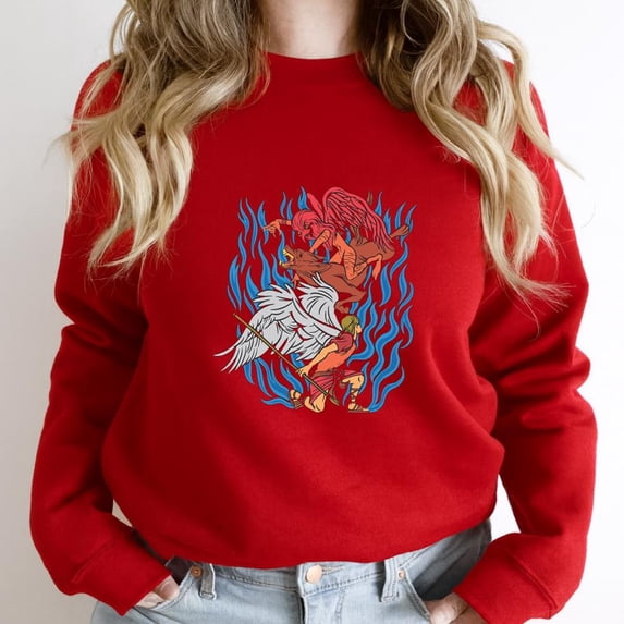 Demon vs. Angel Funny Good vs. Evil Graphic SW11714 Unisex Sweatshirt ...