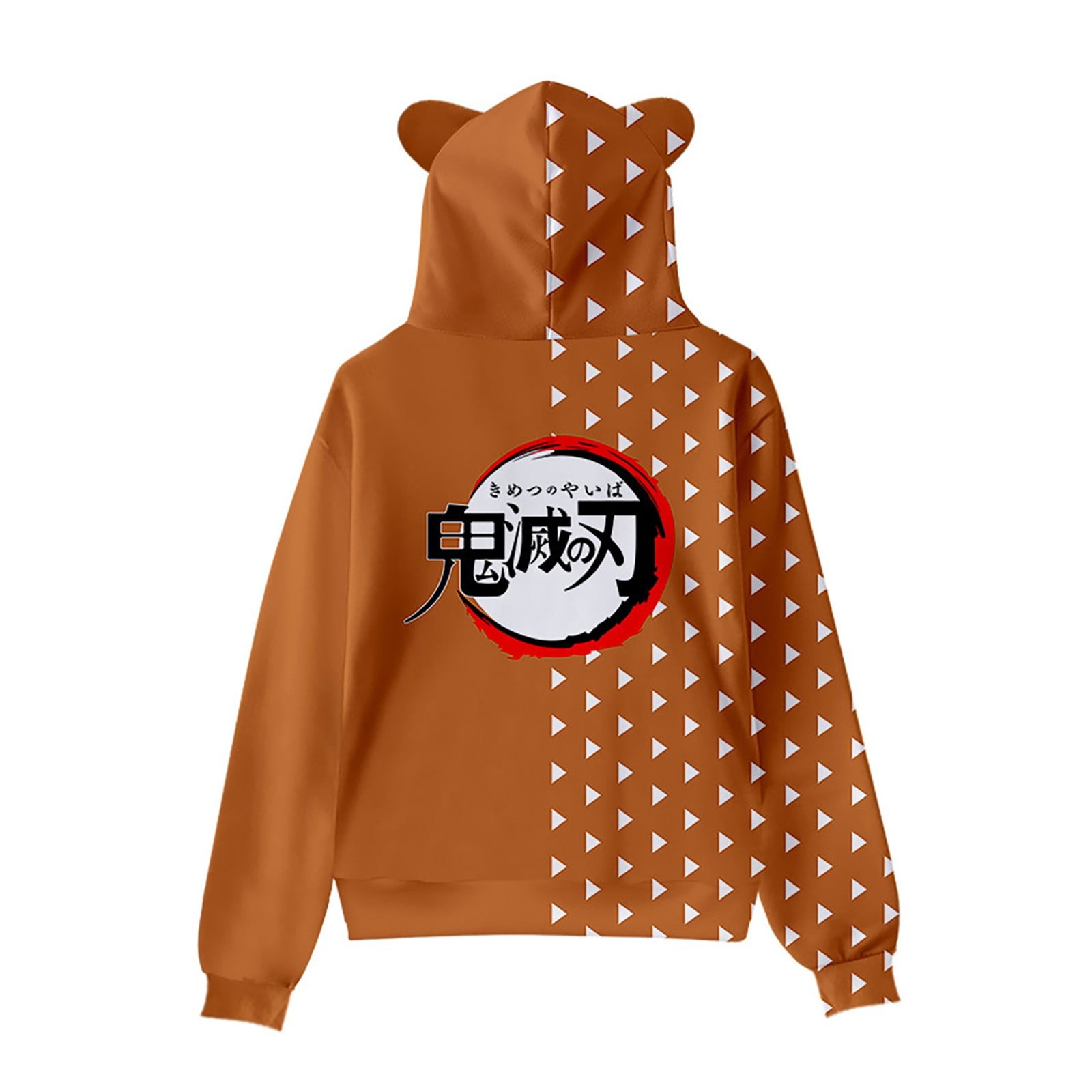 DemonSlayer Unisex Cat Ear Hooded Sweatshirt with Print Design for ...