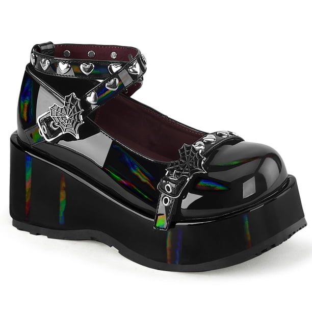 Demonia CUBBY-25 Women's 2 3/4" Platform Wrap Around Ankle Strap with ...