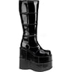 Demonia Stack 301 Goth Cyber GoGo Punk Patched Knee Boots with 7 ...