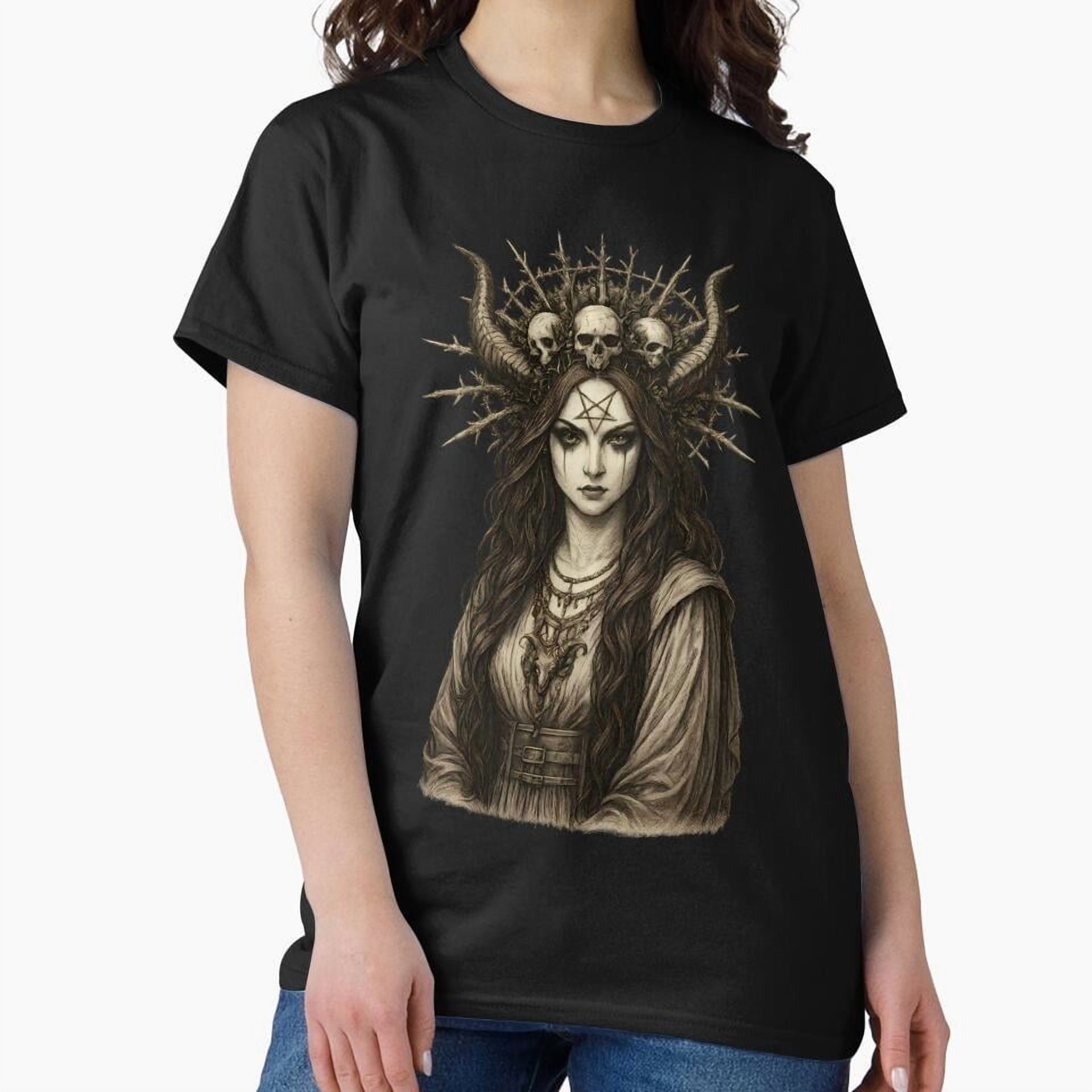Demonic Goddess with Skeleton Head Crown Gothic H5518 Unisex T-Shirt ...