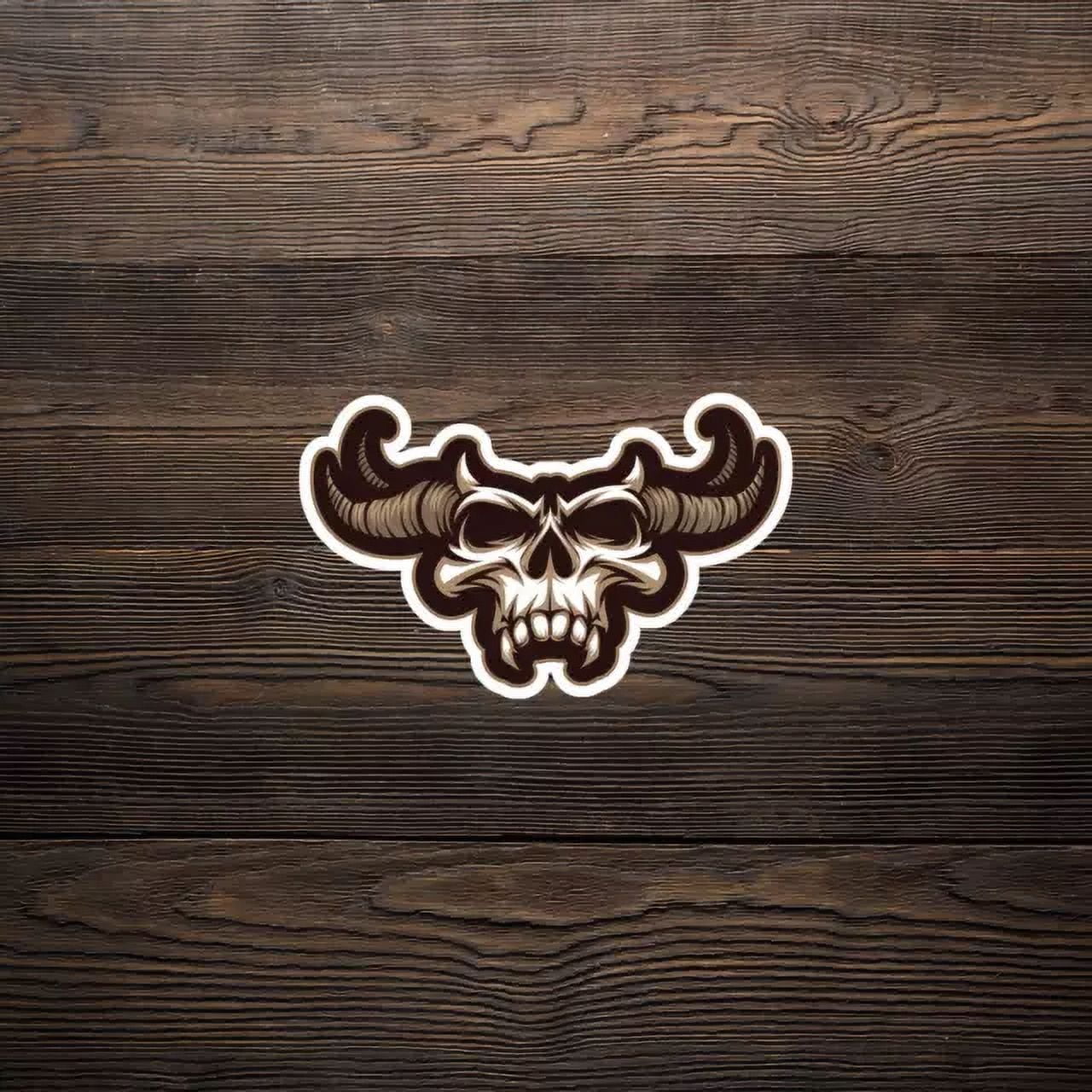 Demonic Horned Skull Sticker - Evil Gothic Decal For Cars, Laptops, Phonesphone Decal Water ...