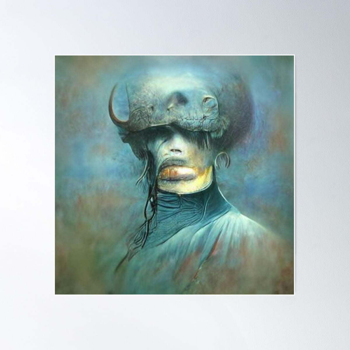 Demonic Soldier In Portrait Poster Wall Art, Modern Wall Decor For ...