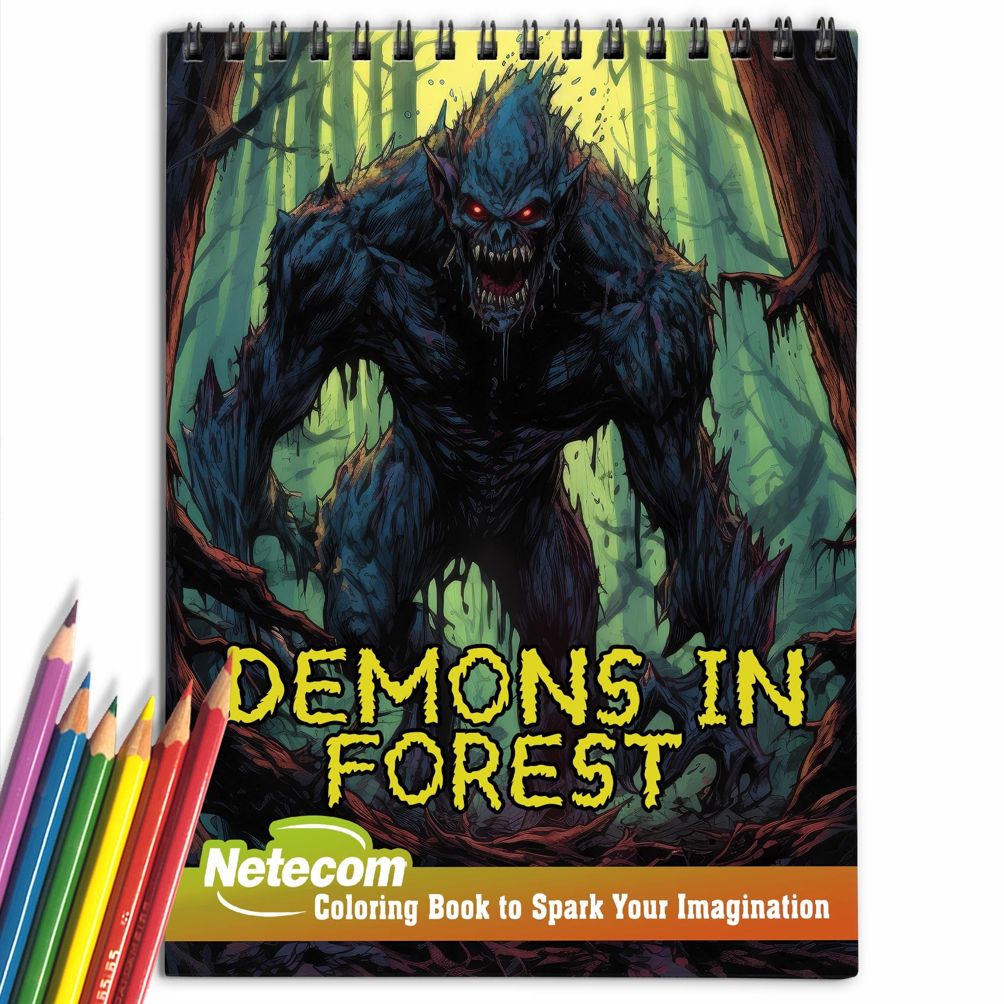 Demons In Forest Spiral Bound Coloring Book, Venture into the Forbidden ...